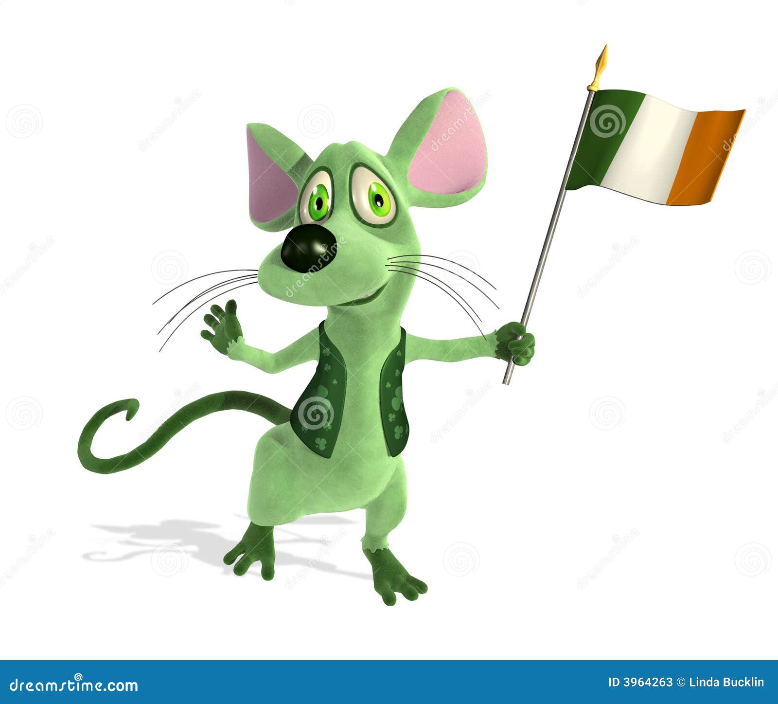 Irish Mouse with Flag stock illustration. Illustration of flag - 3964263