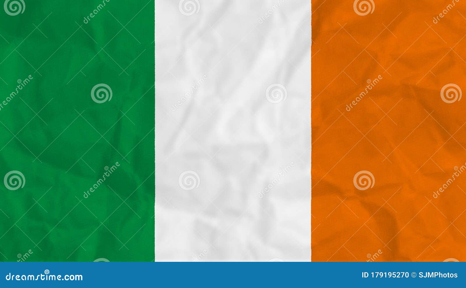 The Irish National Flag with a Subtle Creased Fabric Texture Stock ...