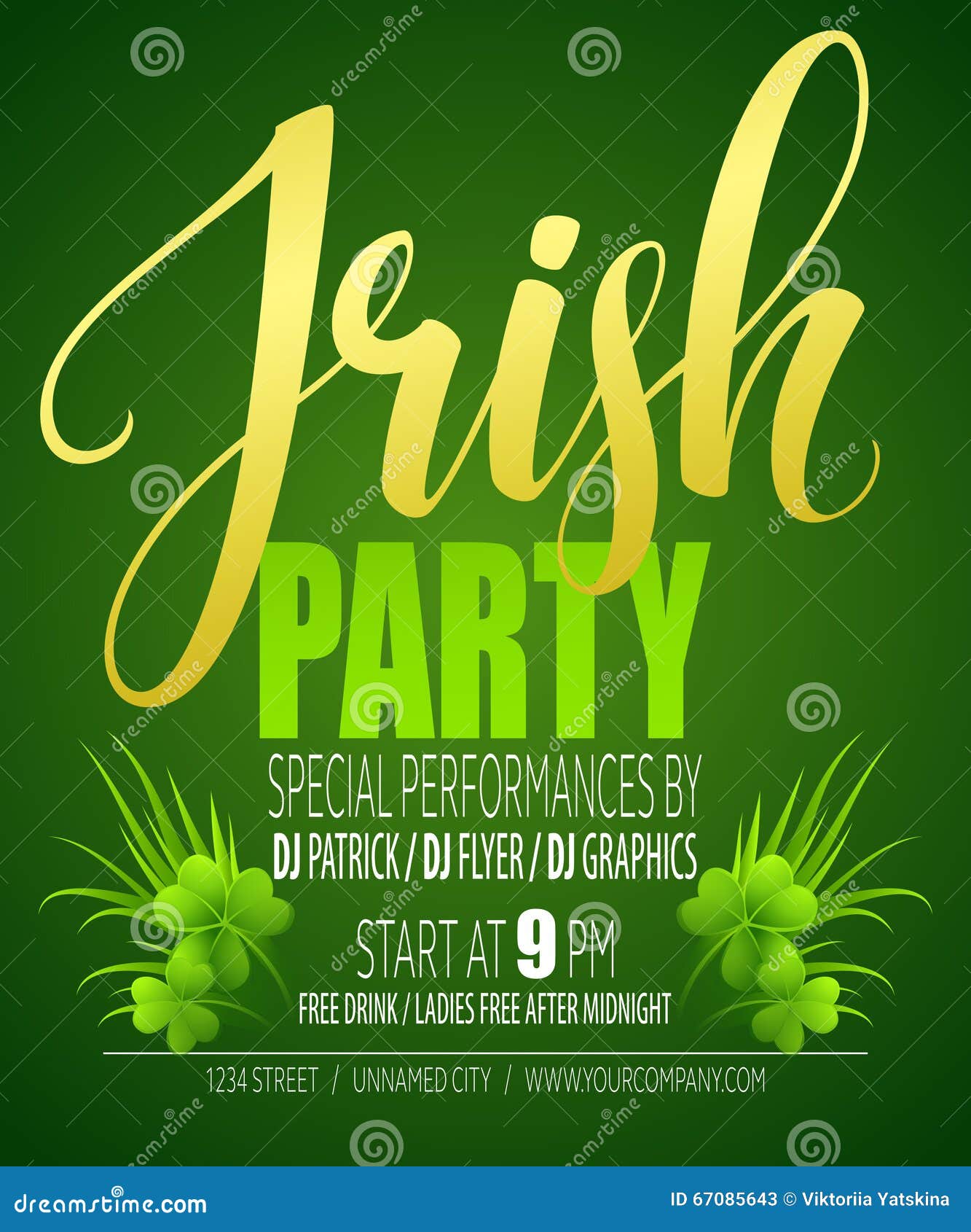Irish Party Poster. St. Patricks Day Stock Vector - Illustration of ...