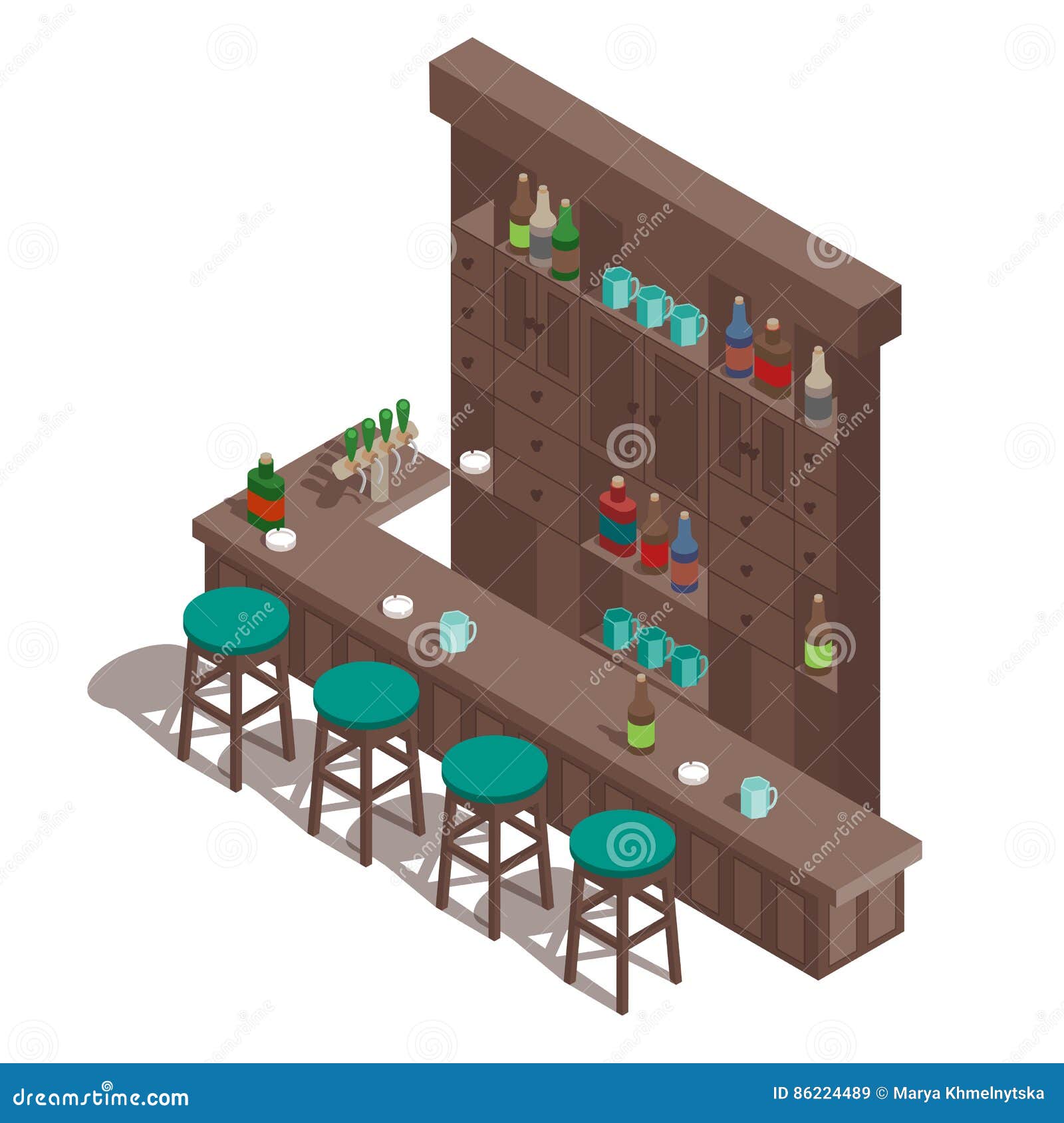 Irish pub bar. stock vector. Illustration of architecture - 86224489