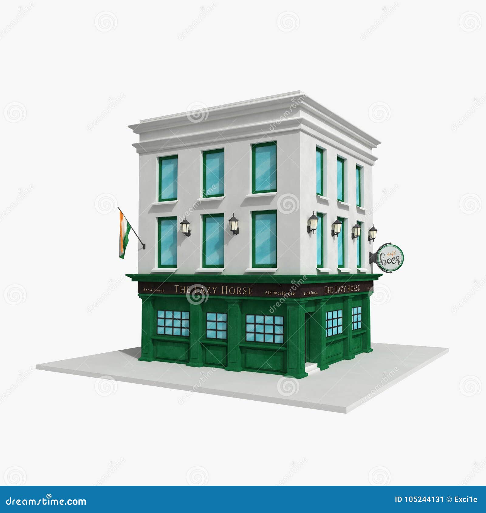 Irish pub building stock illustration. Illustration of beverage - 105244131