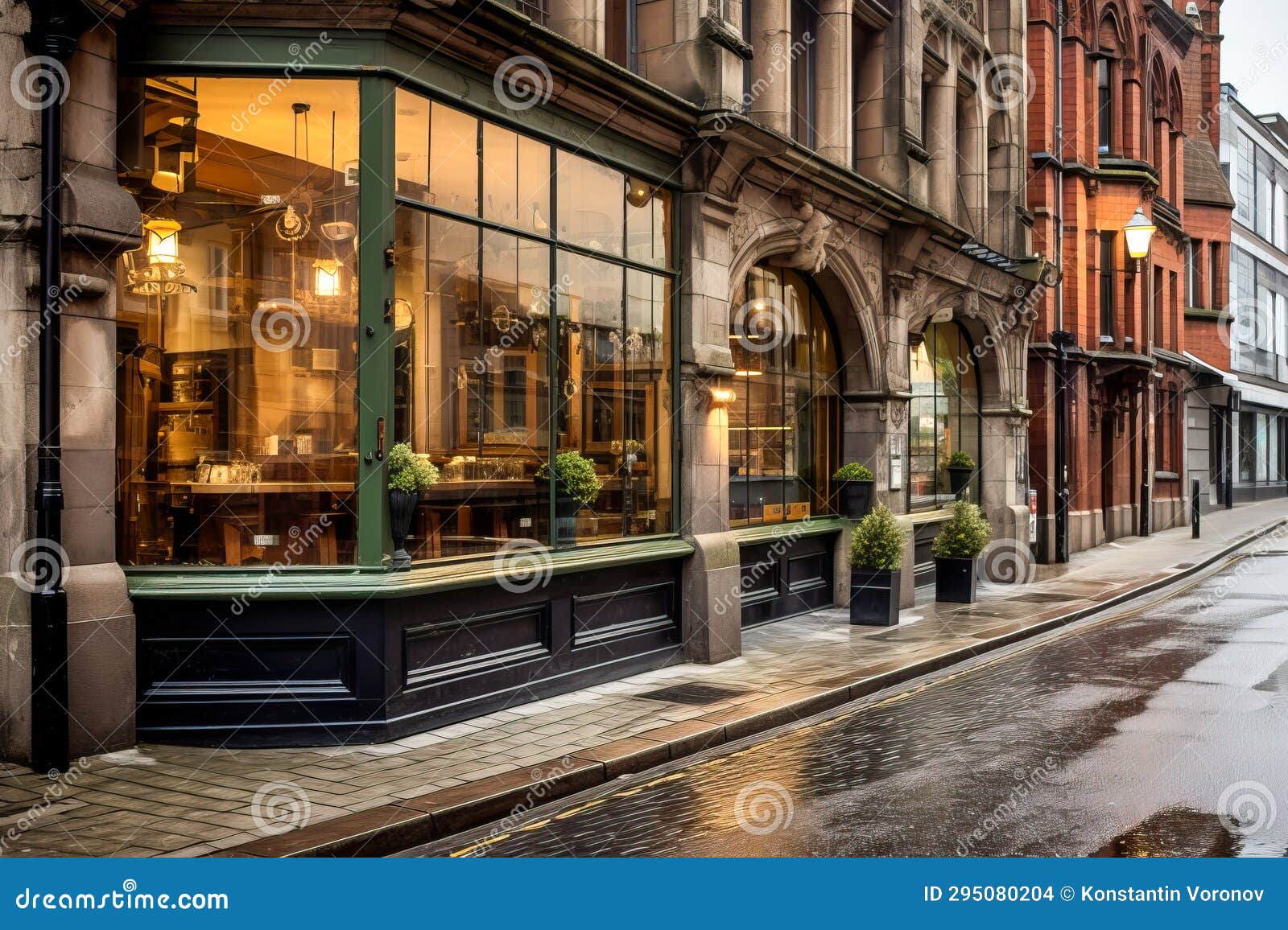 Facade Of Old Green Building With Air Conditioning Boxes. Stock ...