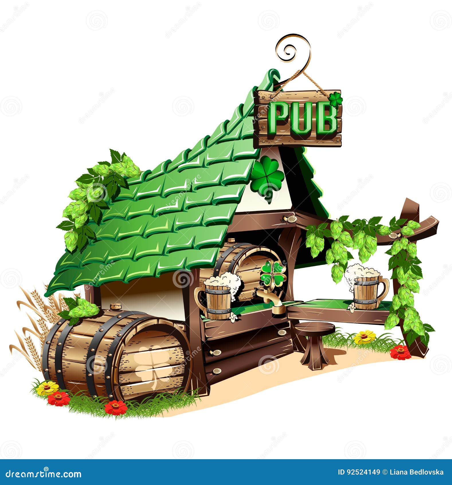 Irish pub stock vector. Illustration of label, sign, banner - 92524149