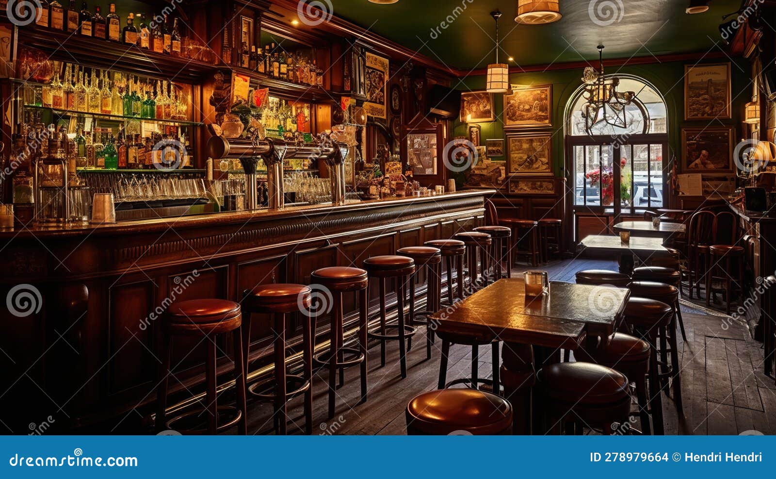 Irish Pub Interior Design. Generative AI Stock Illustration ...