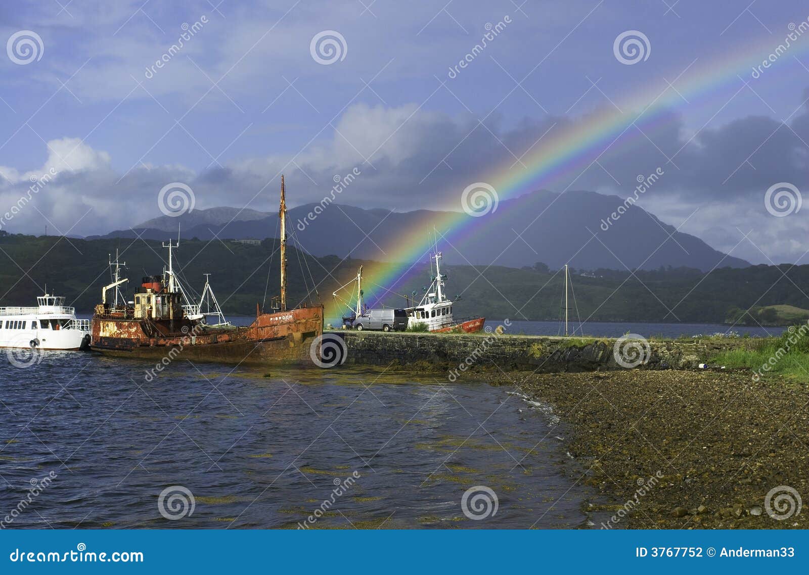 Irish Rainbow stock photo. Image of mountains, countryside - 3767752