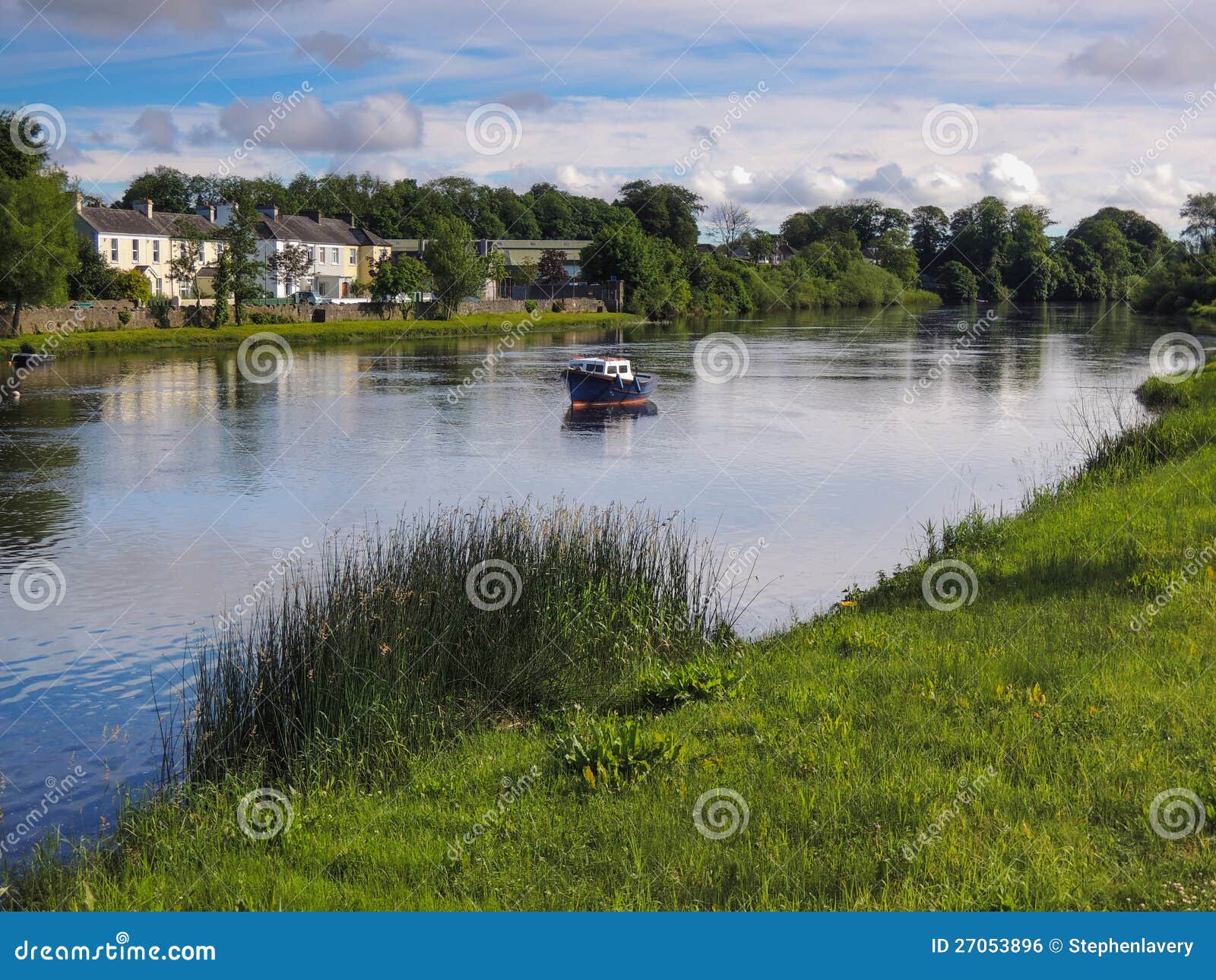 Irish River Scene stock photo. Image of reeds, ireland - 27053896