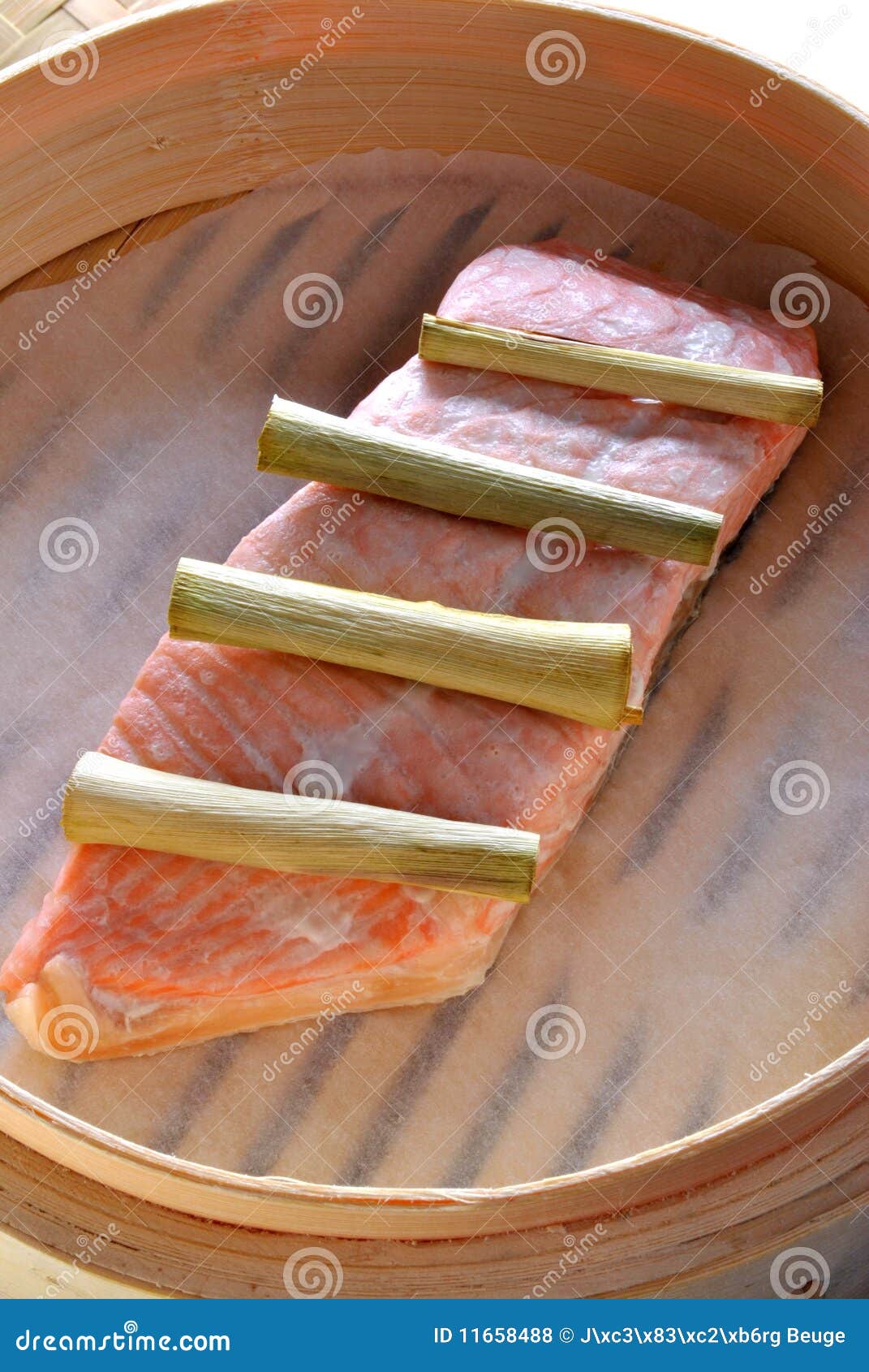 Irish Salmon Fillet in a Bamboo Steamer Stock Photo - Image of cuisine ...