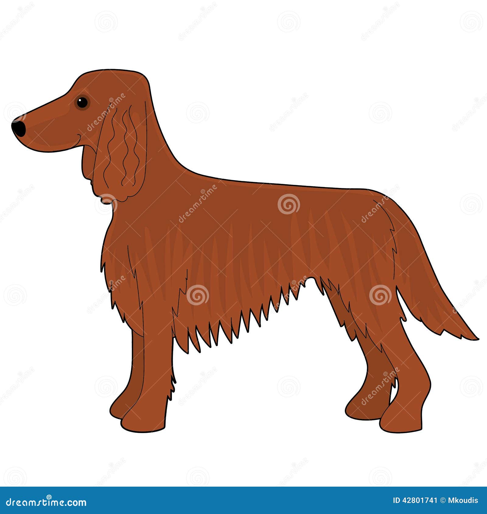 Irish Setter Dog stock vector. Illustration of head, standing - 42801741