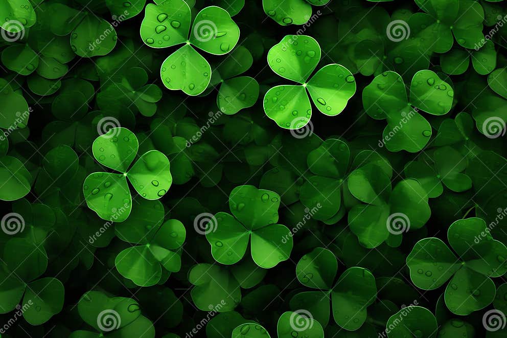 Irish Shamrock Background Digital Paper Stock Illustration ...