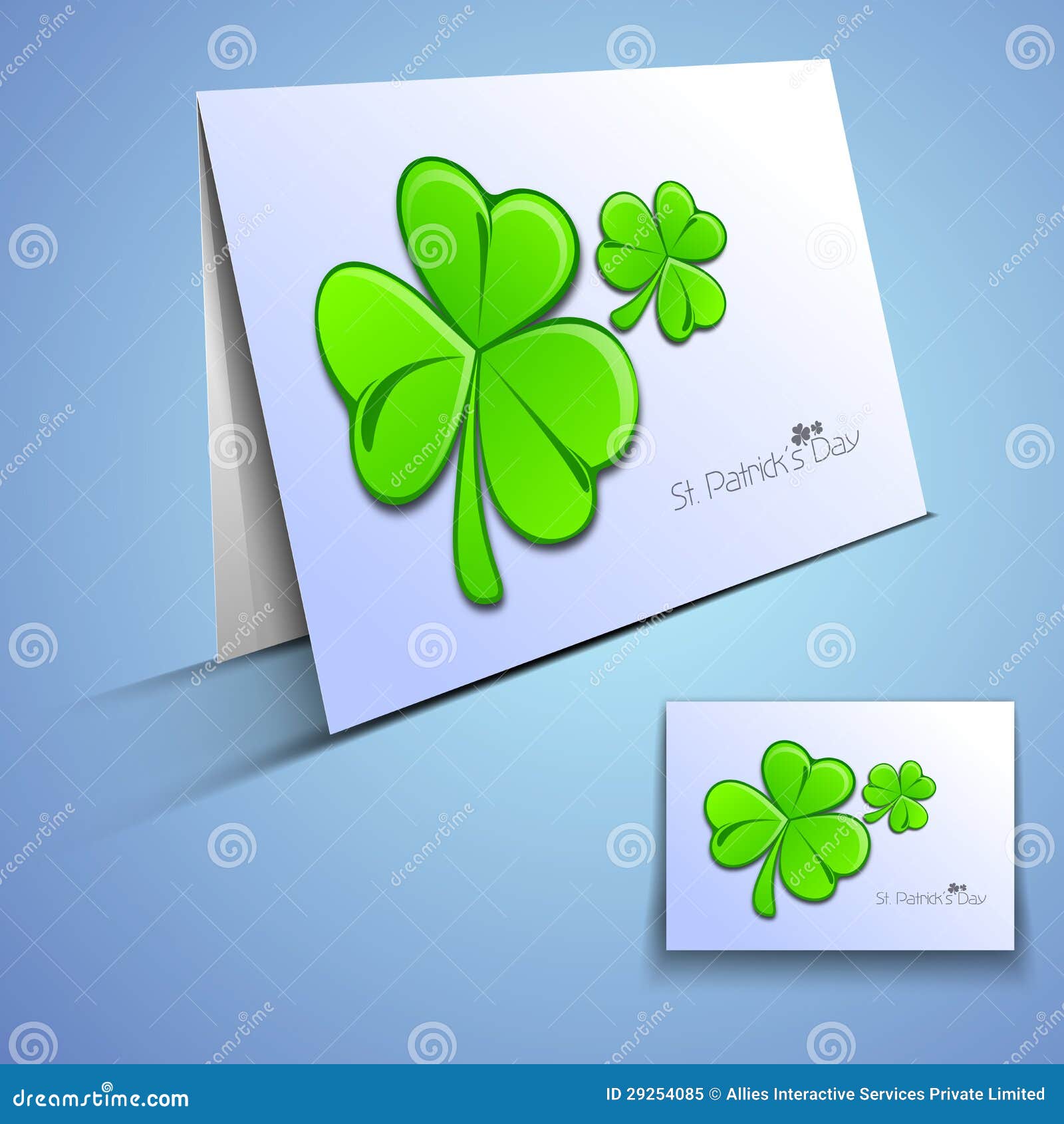 Irish Shamrock Leaves Greeting or Gift Card Stock Illustration ...