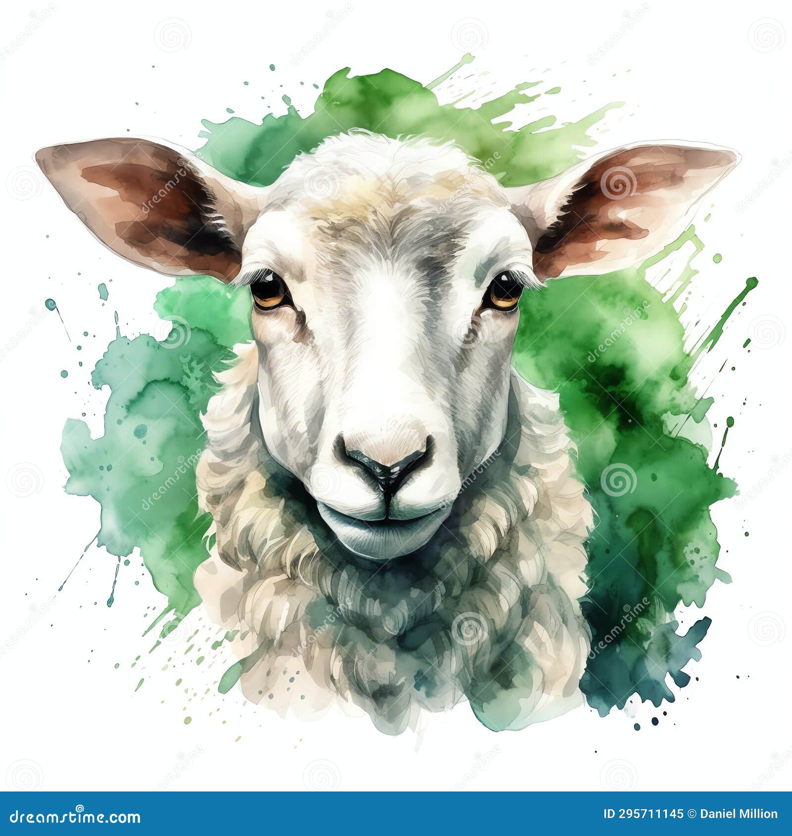 Irish sheep watercolor stock image. Image of cliffs - 295711145