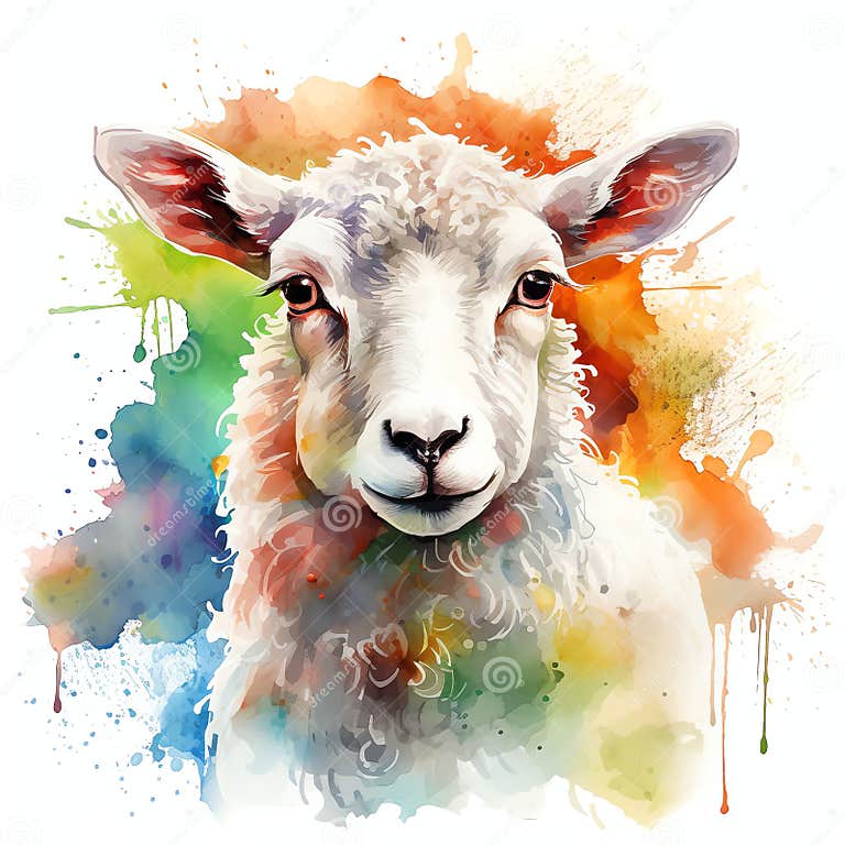 Irish sheep watercolor stock image. Image of folklore - 295711149