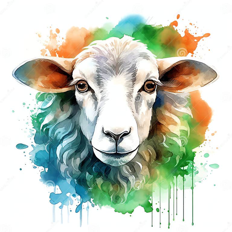 Irish sheep watercolor stock photo. Image of whiskey - 295711150