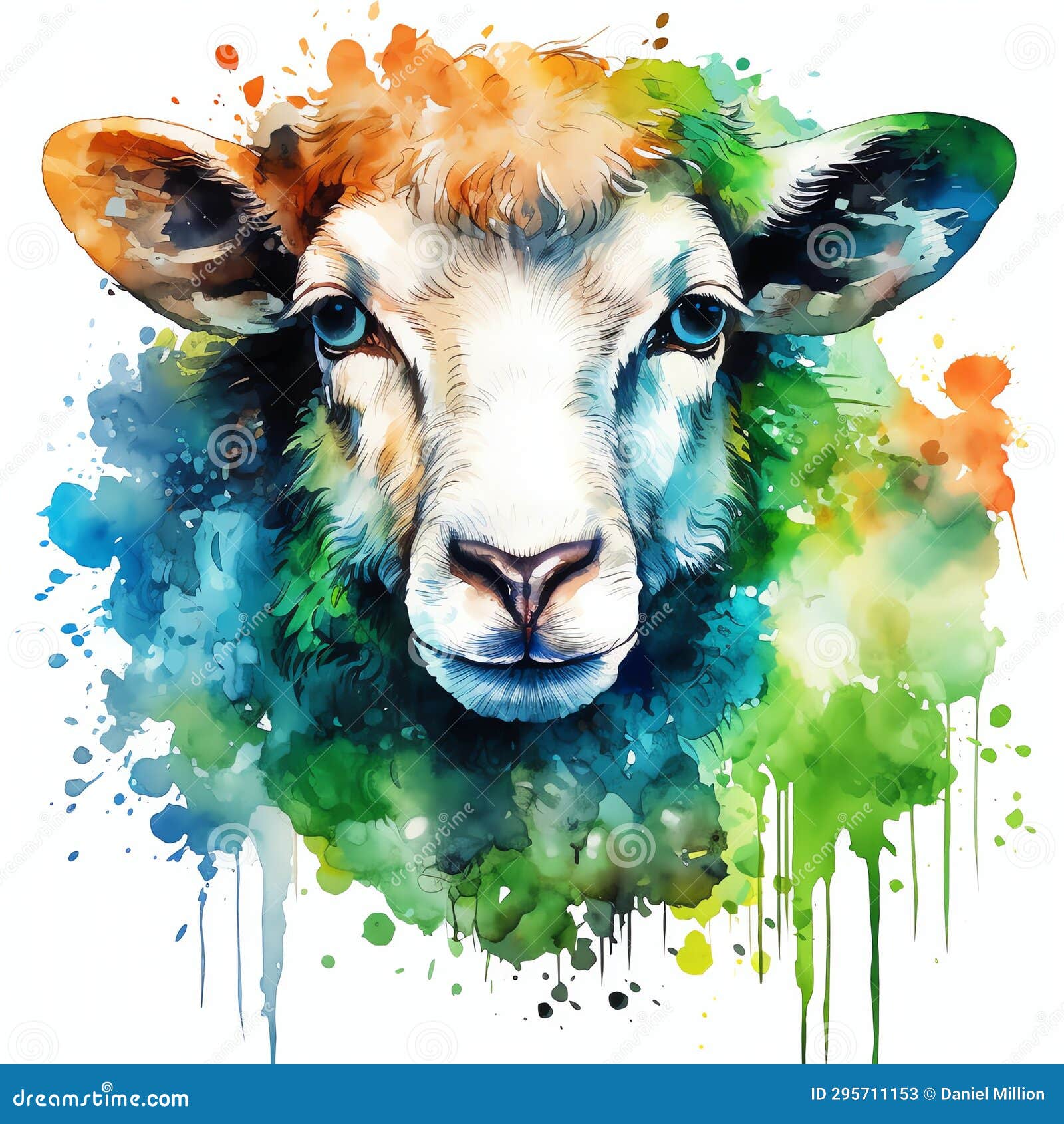Irish sheep watercolor stock image. Image of shamrock - 295711153
