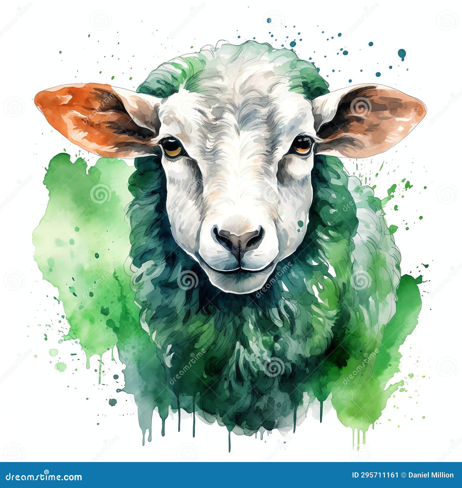 Irish sheep watercolor stock image. Image of cottage - 295711161