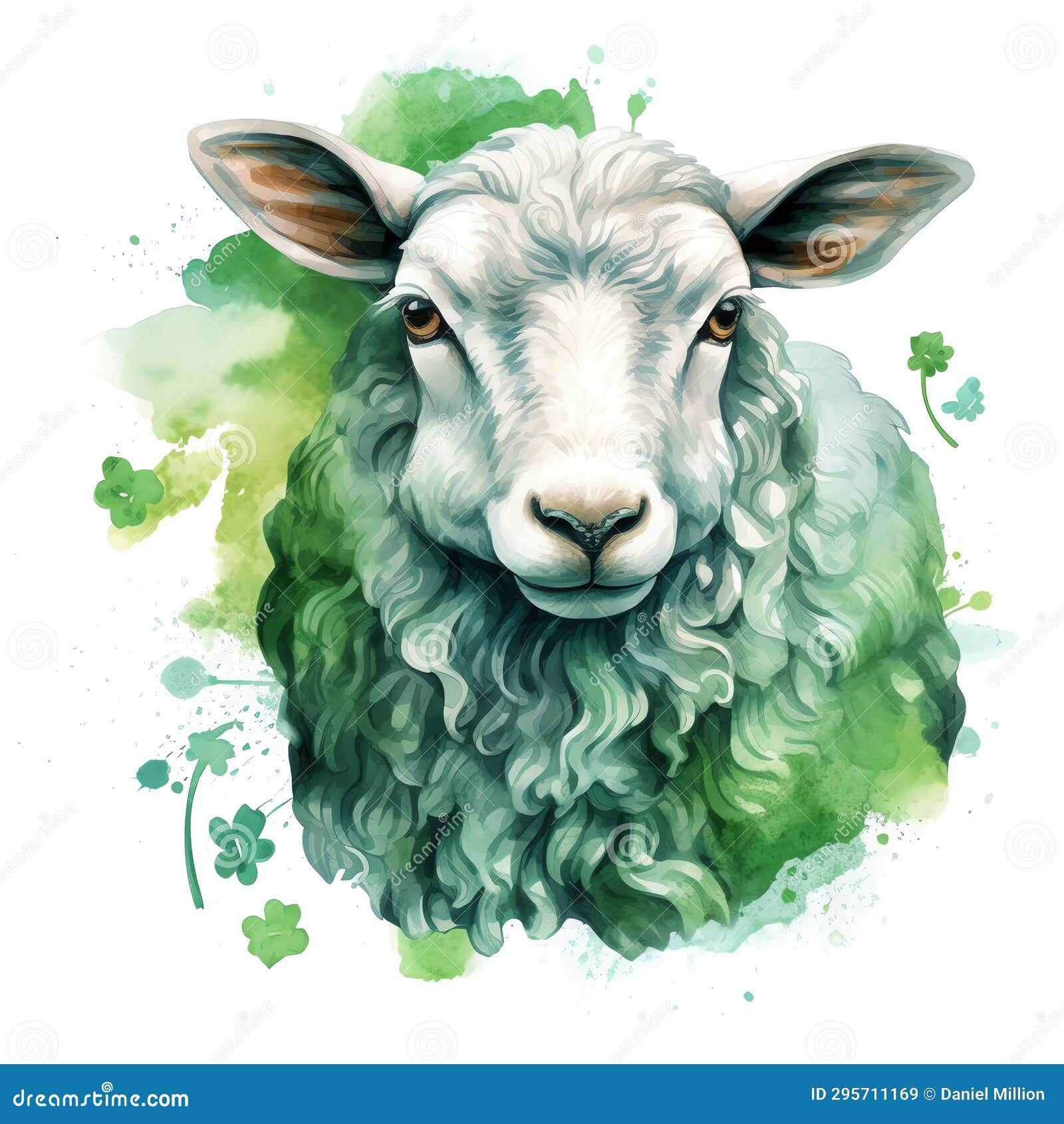 Irish sheep watercolor stock illustration. Illustration of sheep ...