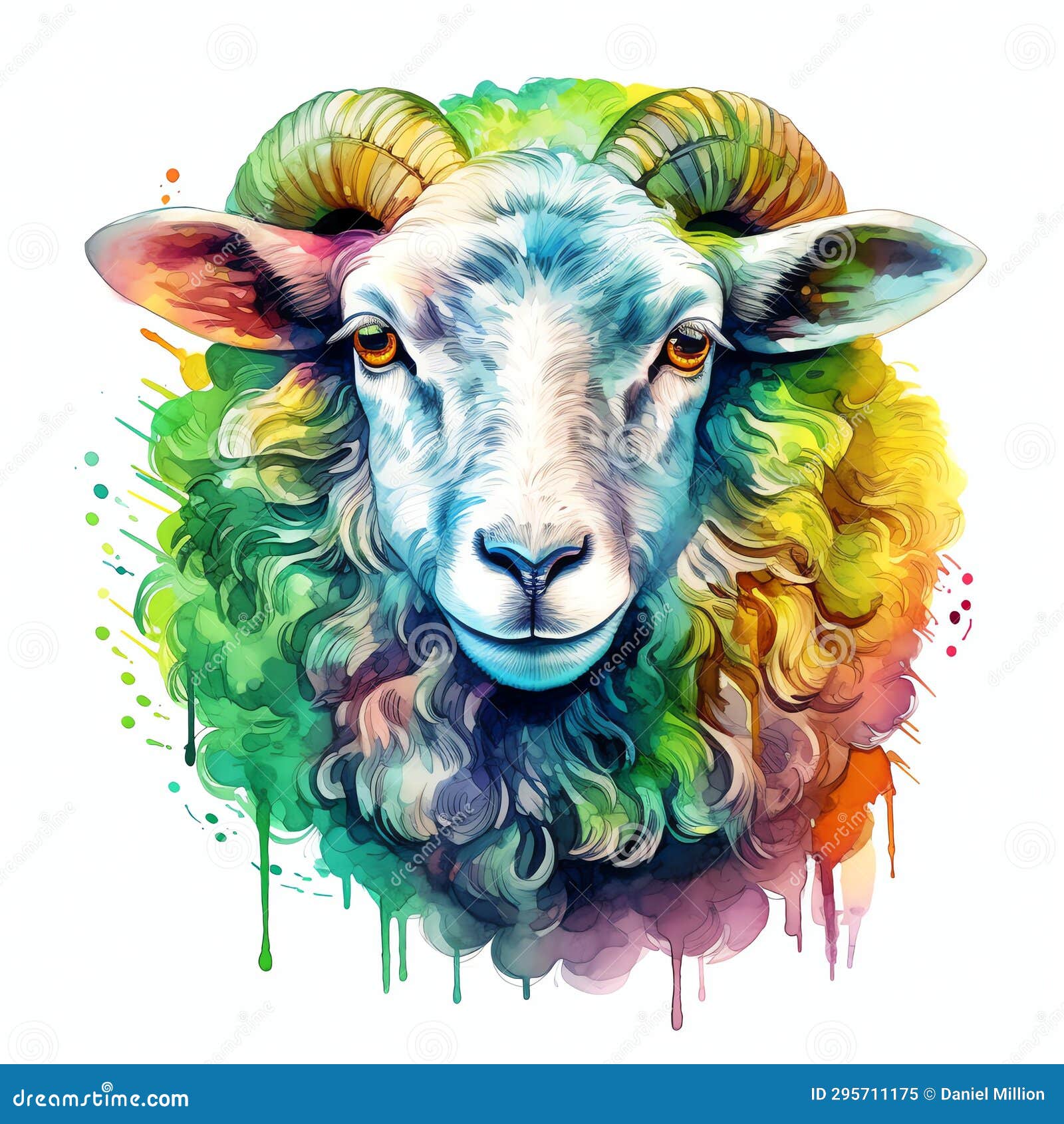 Irish sheep watercolor stock image. Image of music, knot - 295711175
