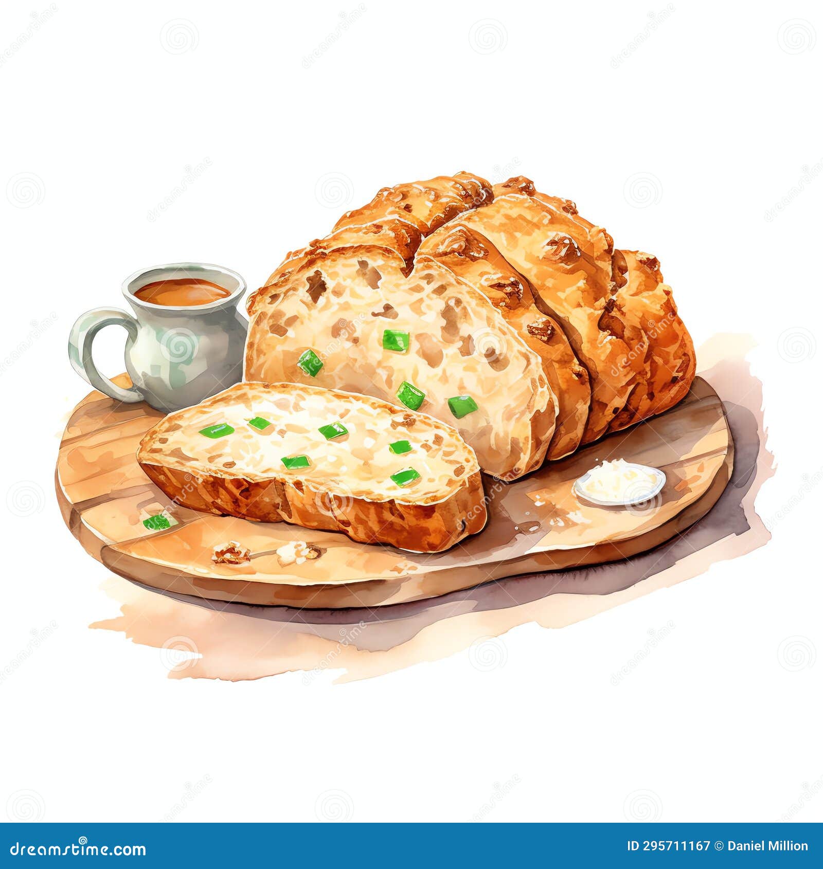 Irish Soda Bread Watercolor Stock Image - Image of patrick, leprechaun ...