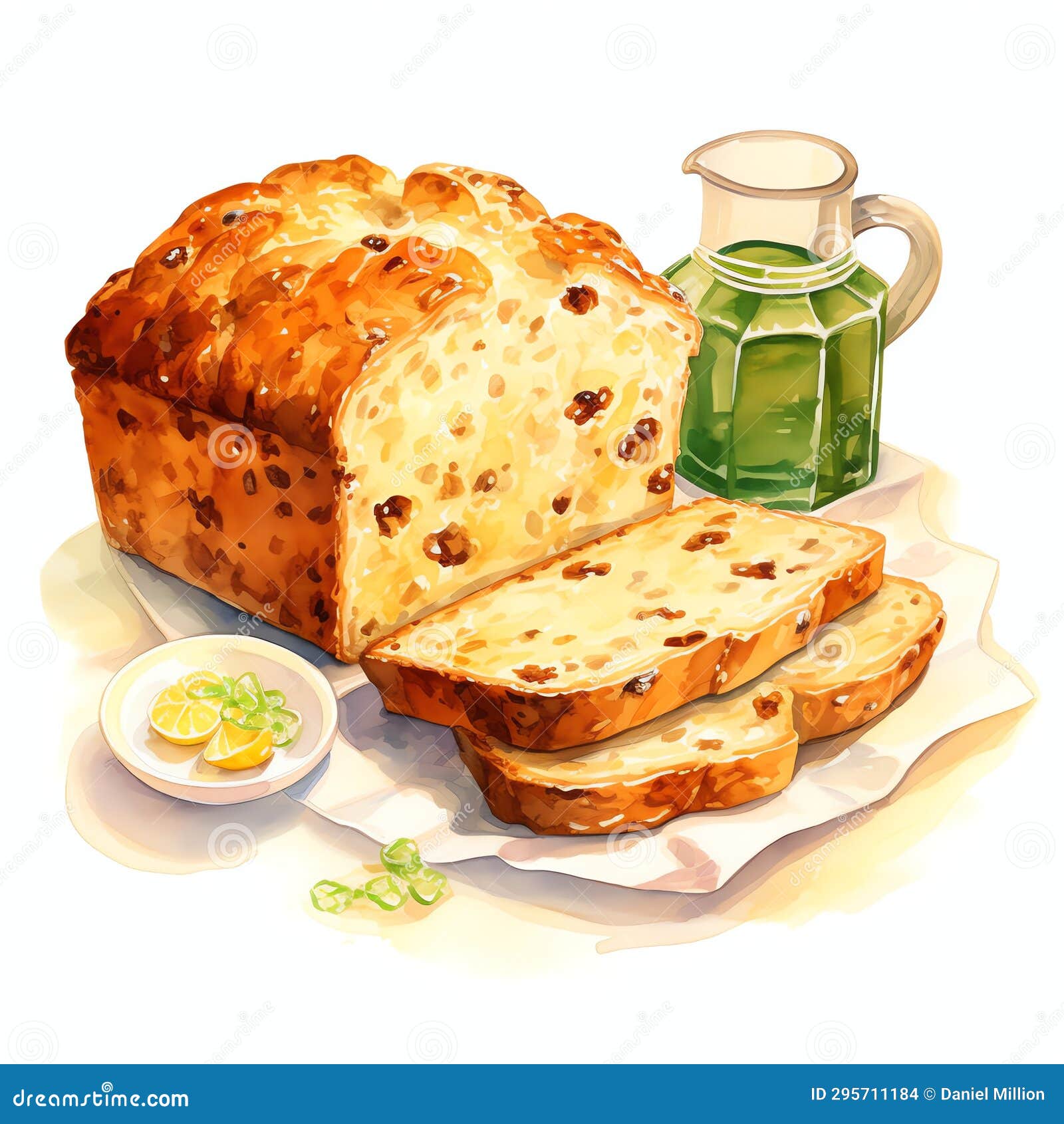 Irish Soda Bread Watercolor Stock Photo - Image of flag, moher: 295711184