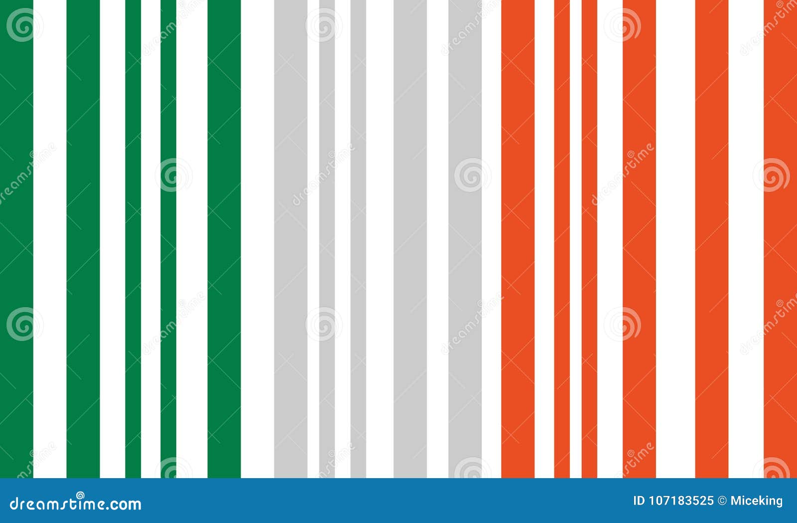 Irish St. Patrick`s Day Barcode - Green White Orange Stock Vector ...
