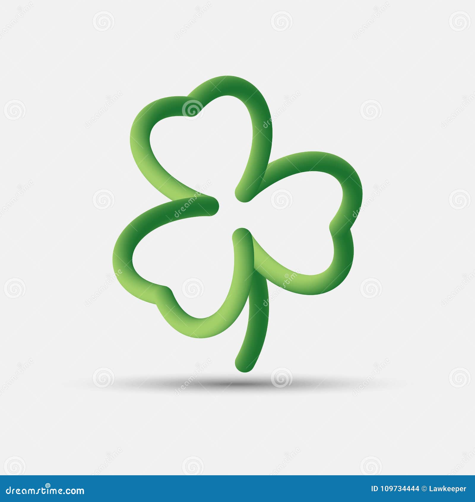 Irish Three Leaf Blended Interlaced Creative Lucky Clover Icon Stock ...