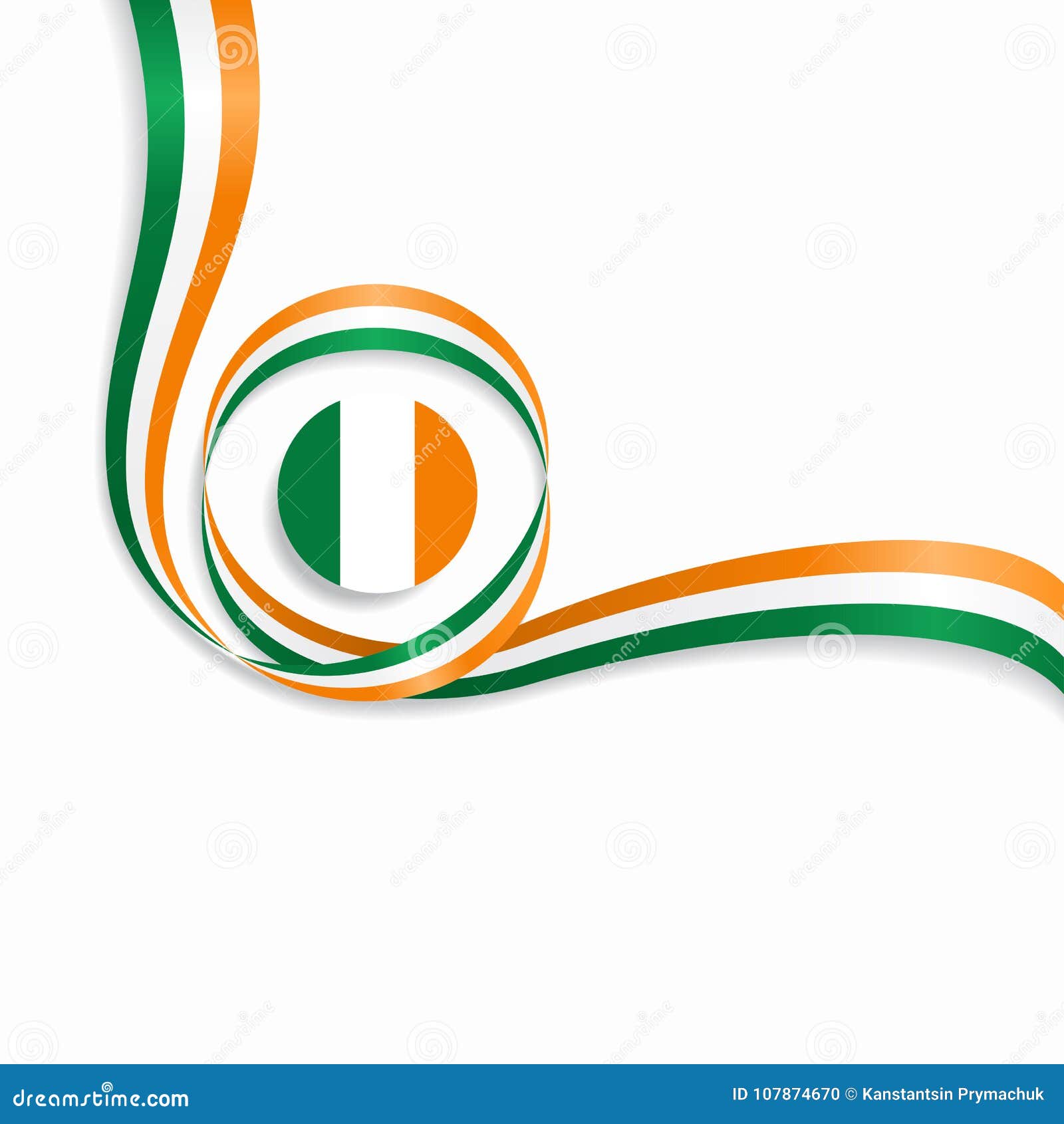 Irish Wavy Flag Background. Vector Illustration. Stock Vector ...