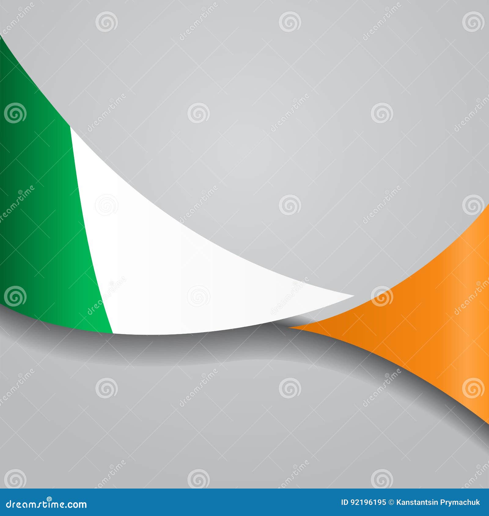 Irish Wavy Flag. Vector Illustration. Stock Vector - Illustration of ...
