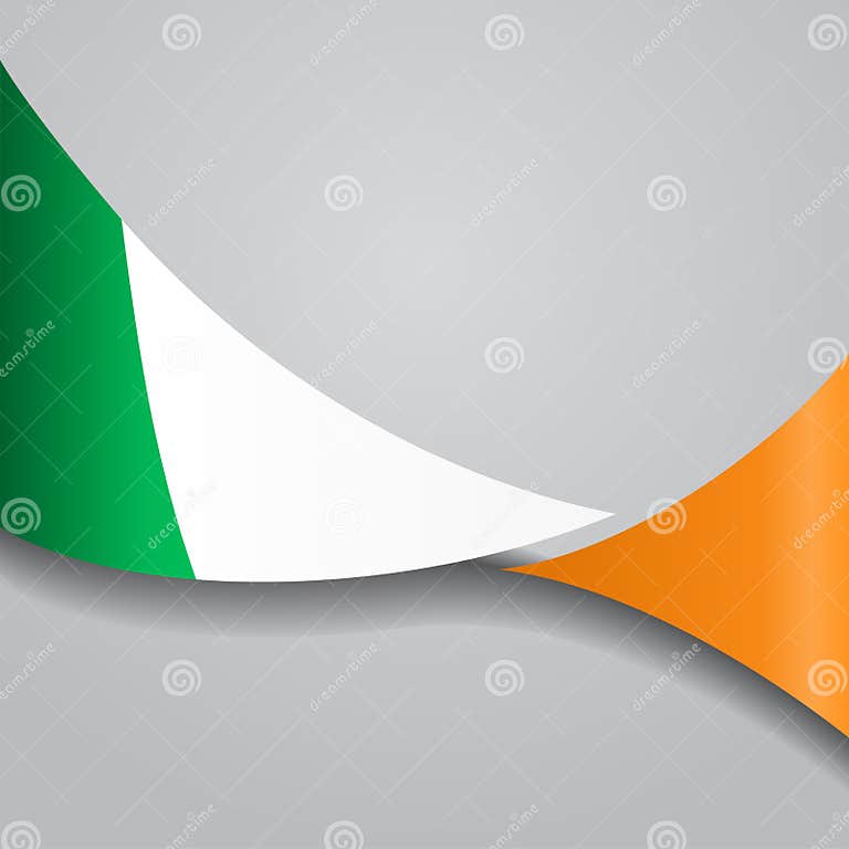 Irish Wavy Flag. Vector Illustration. Stock Vector - Illustration of ...