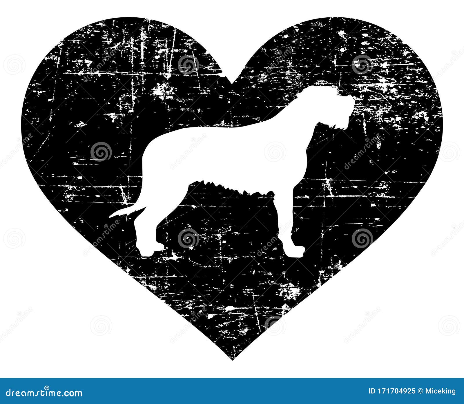 Irish Wolfhound in Heart Black and White Stock Vector - Illustration of ...