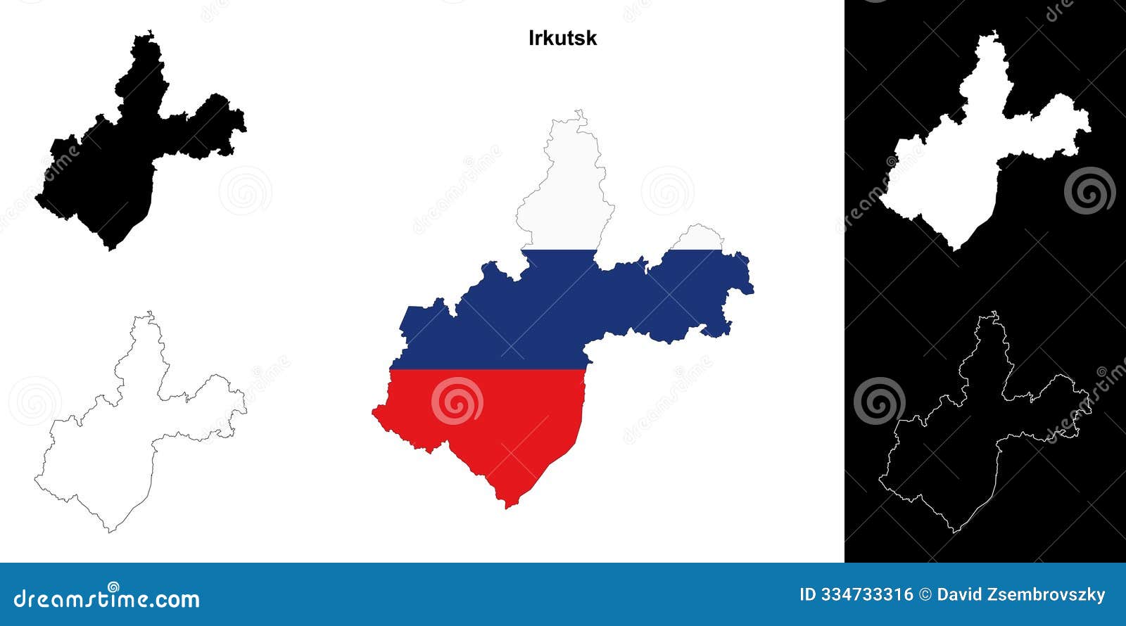 Irkutsk Outline Map Russia Oblast Region Vector Illustration ...