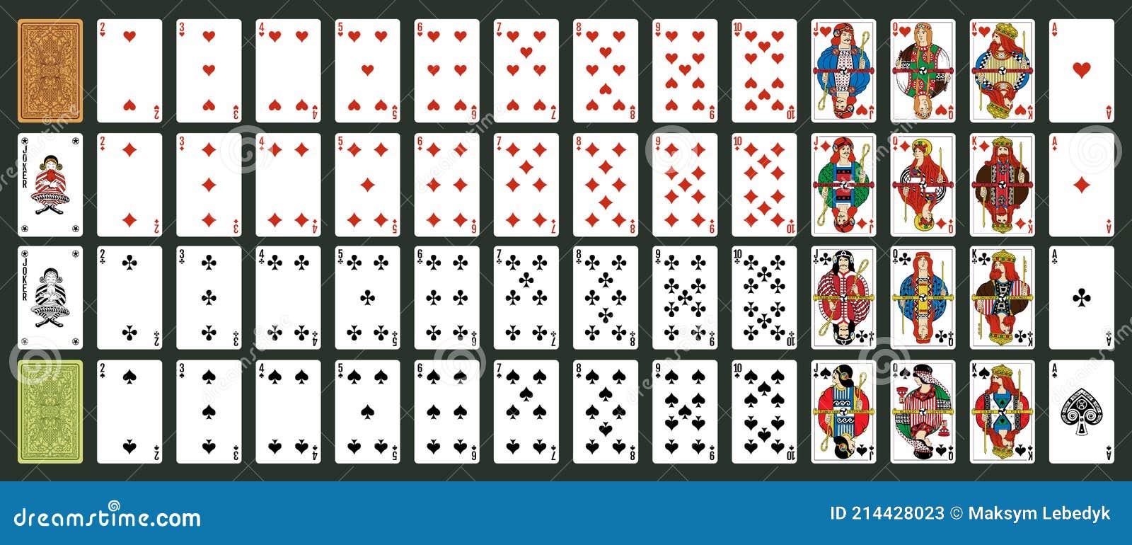 Irland Playing Cards, Simplified Version. Poker Set with Isolated Cards. Poker Playing Cards ...