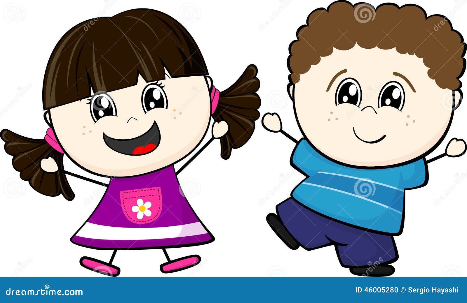 Irmão e irmã ilustração do vetor. Ilustração de grampo - 46005280