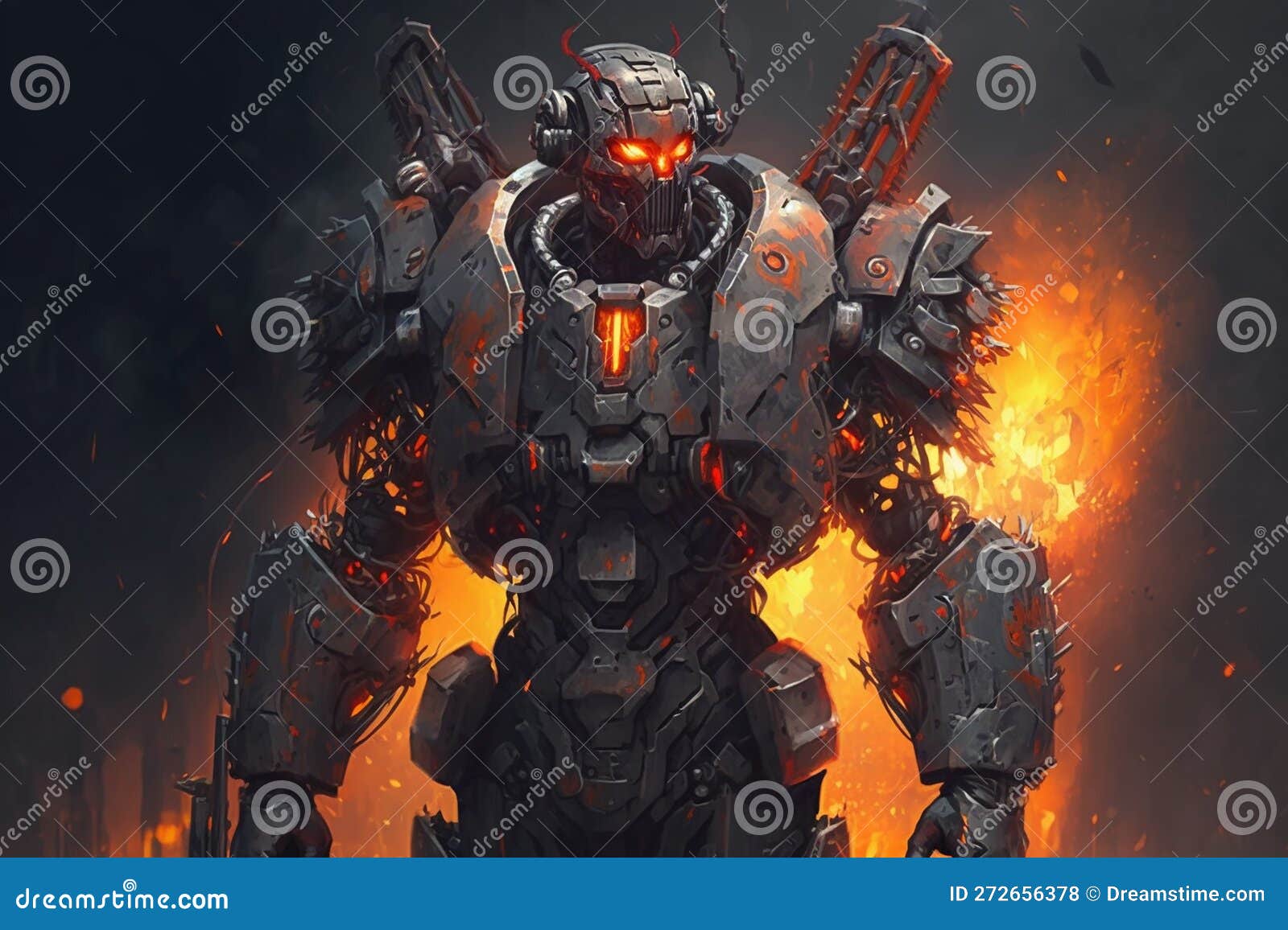 Iron Armor with Weapons of Energy Sword Machine Stock Illustration ...