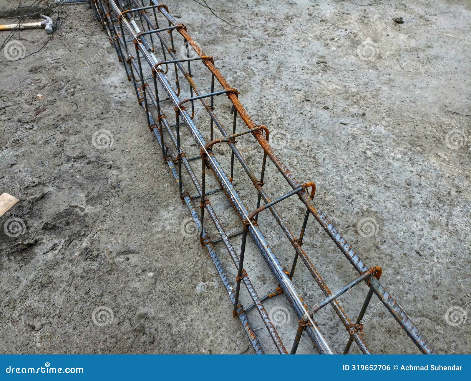 Iron Assembly Tied with Wire. Iron for Building Pillars Stock Photo ...