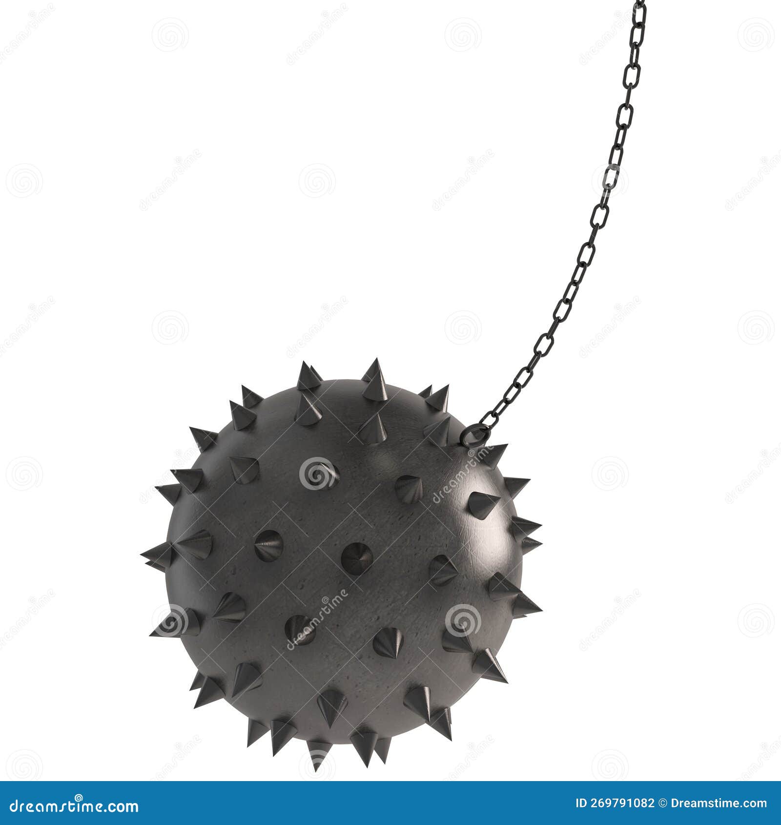 Iron Ball with Spikes. Concept of Danger and Obstacle. 3d Rendering ...