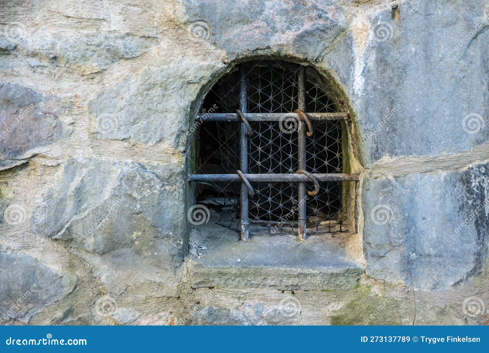 Iron Barred Window of an Old Fortress.. Stock Image - Image of rusty ...