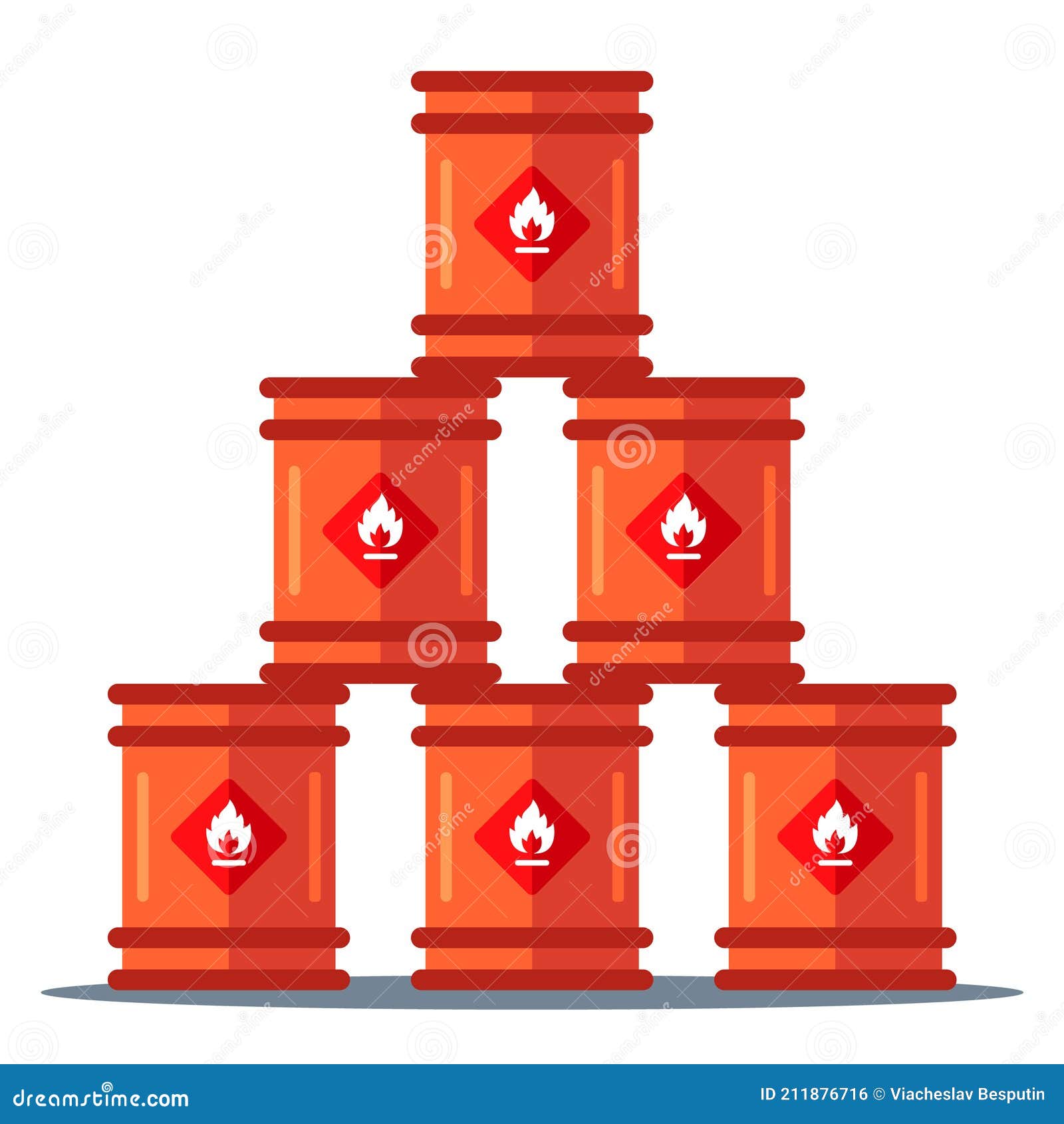 Flammable Barrels, Oil Or Biofuel, Explosive Chemicals Isolated Icon ...