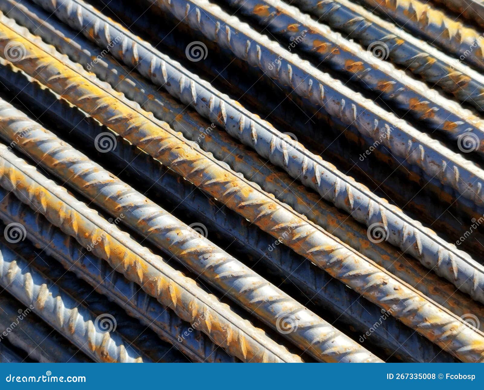 Iron bars for construction stock photo. Image of metal - 267335008