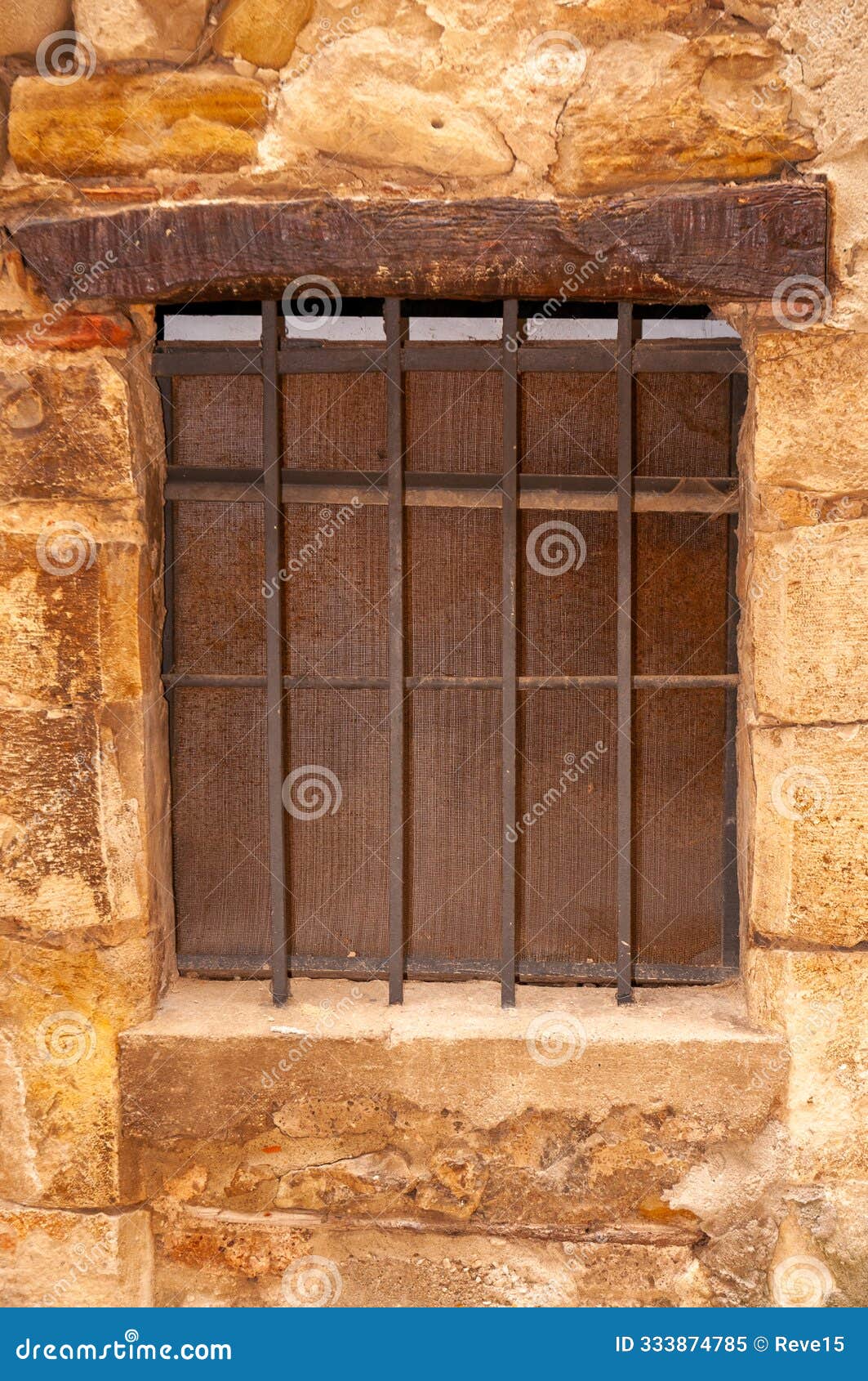 Iron Bars, on Window, of Prison Wall Stock Image - Image of bars ...
