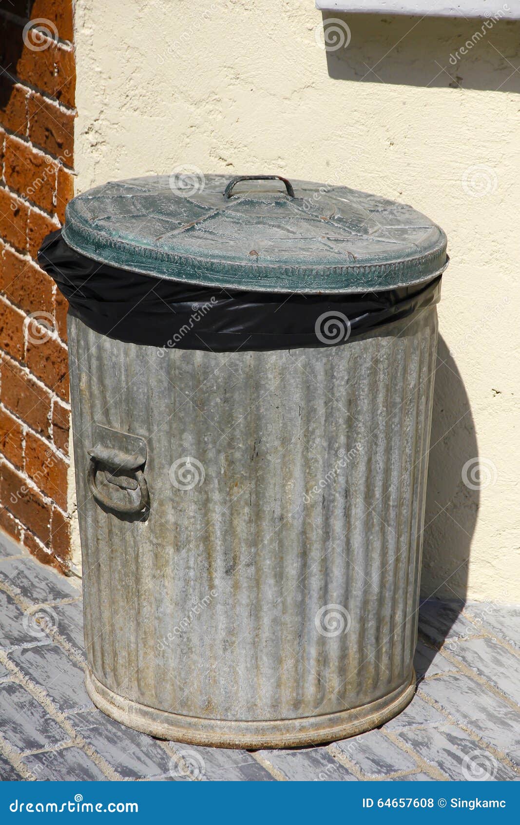 Iron Bin with Garbage stock photo. Image of steel, trashcan - 64657608