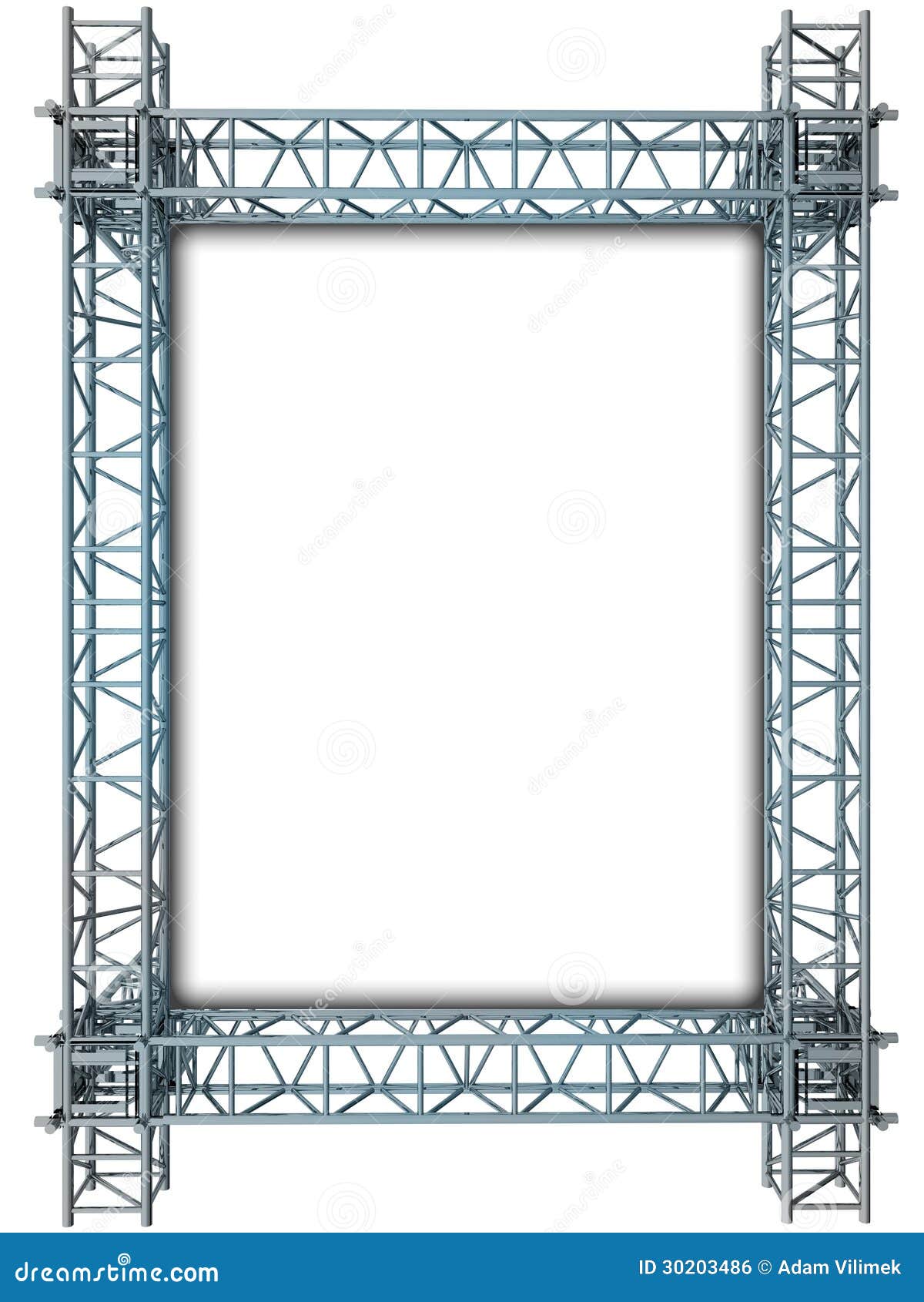 Iron Blue Shiny Rectangle Construction Frame Stock Illustration ...