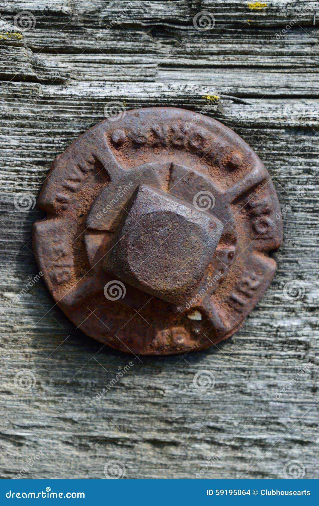 Iron Bolt and Washer Securing Weathered Wood Bridge Stock Photo - Image ...