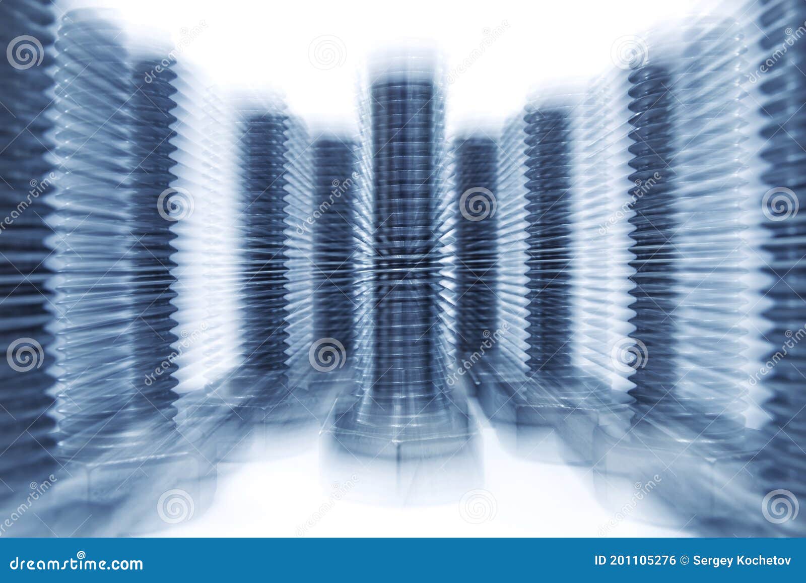 Iron Bolts with Thread with Zoom Effect. Background Image Stock Photo ...