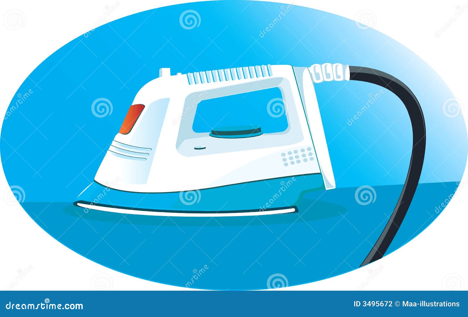 Iron Box on a Blue Iron Board Stock Vector - Illustration of pressing ...