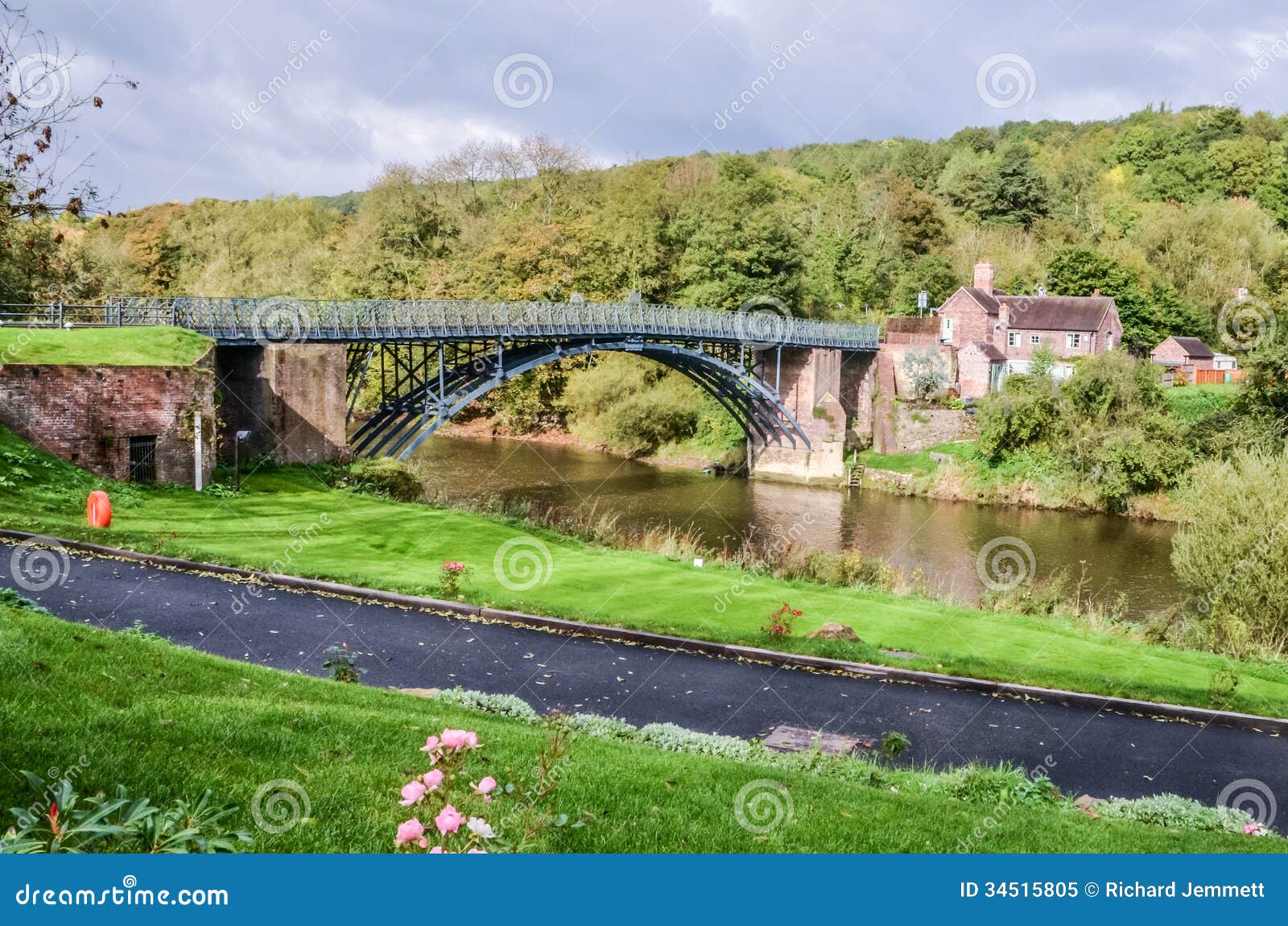 An Iron Bridge Over River Severn Stock Image - Image of bridge, span ...