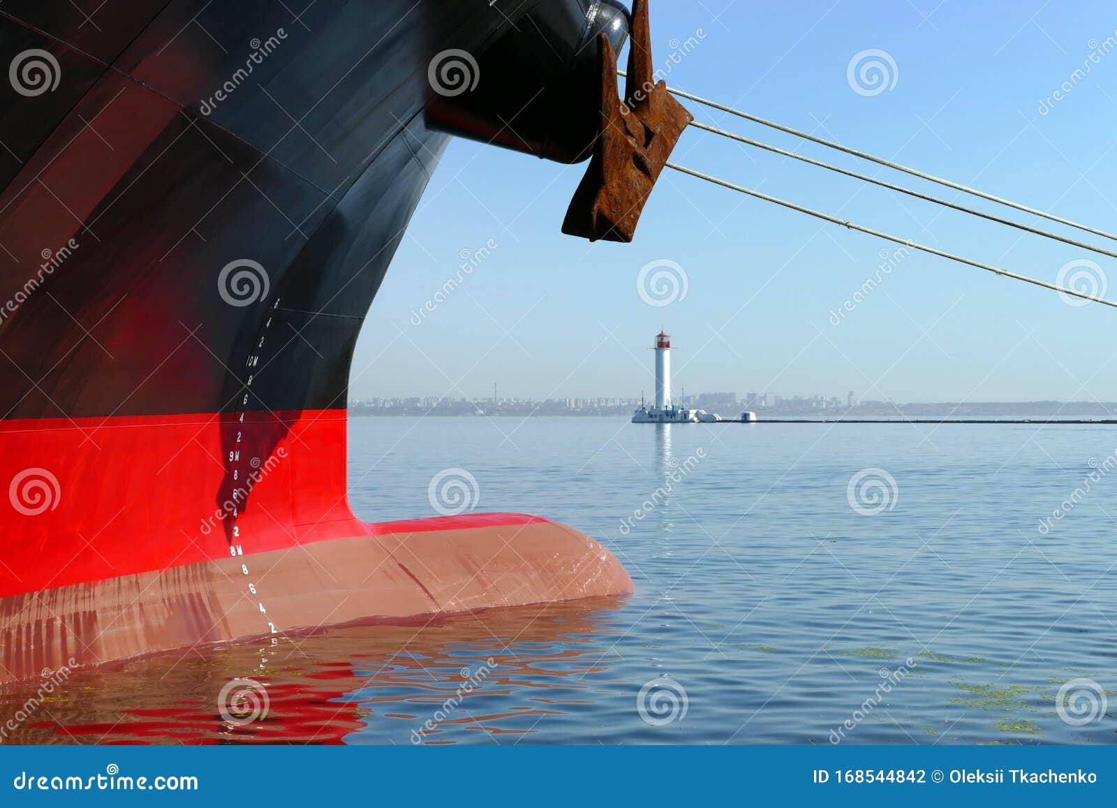 Iron Bulb in the Bow of a Big Container Ship Stock Photo - Image of ...