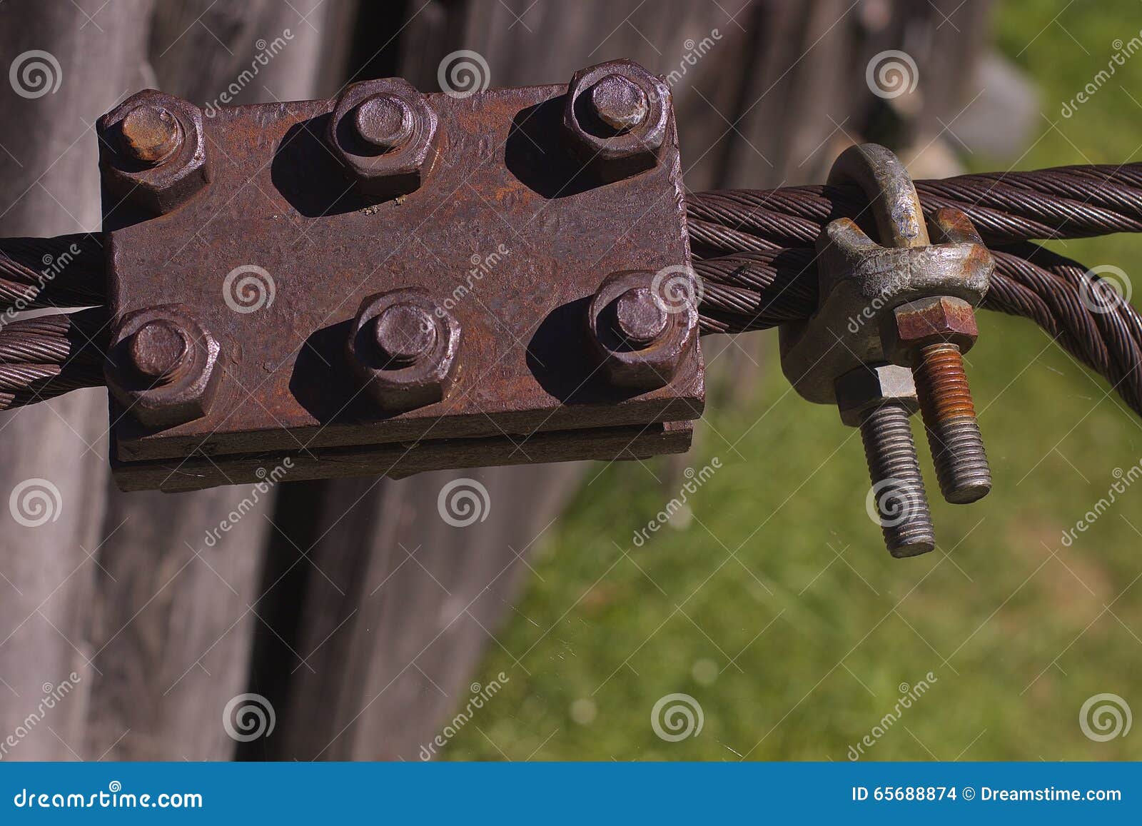 Iron cable and rusty bolt stock photo. Image of iron - 65688874