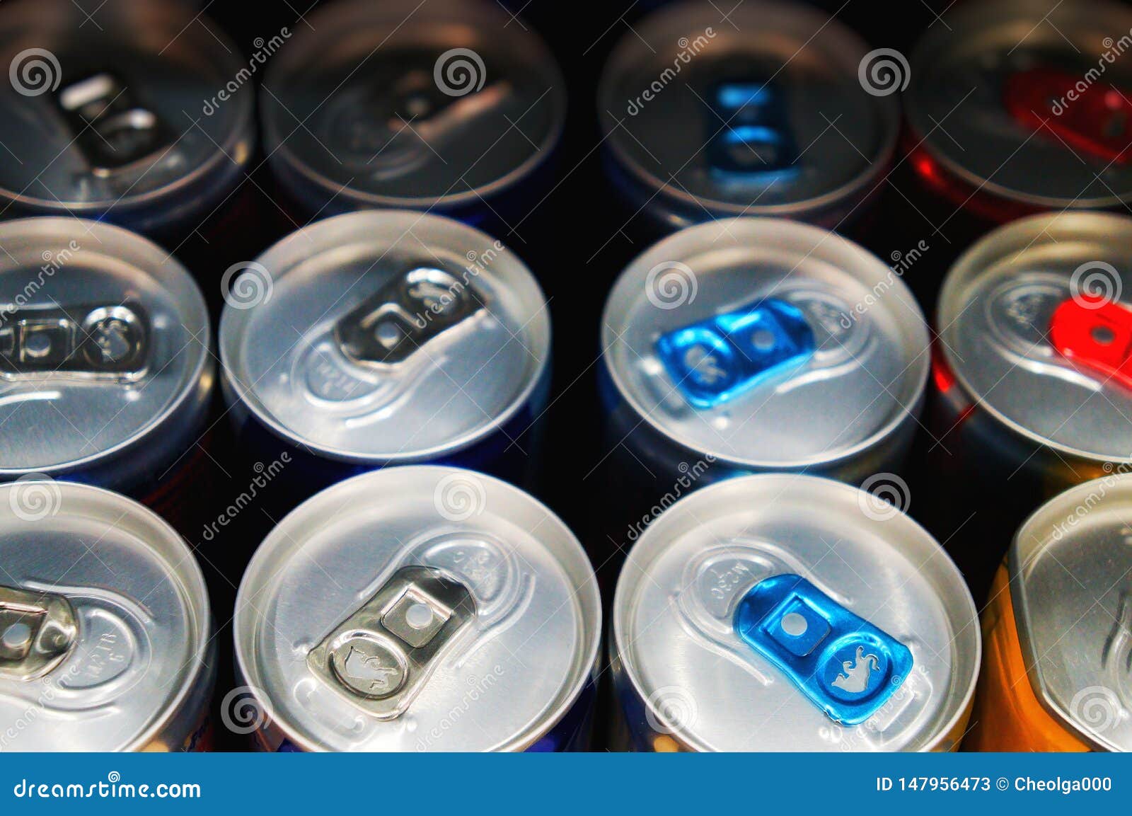 Cans Of Soda And Beer Placed On Strings Behind The Wedding Car ...