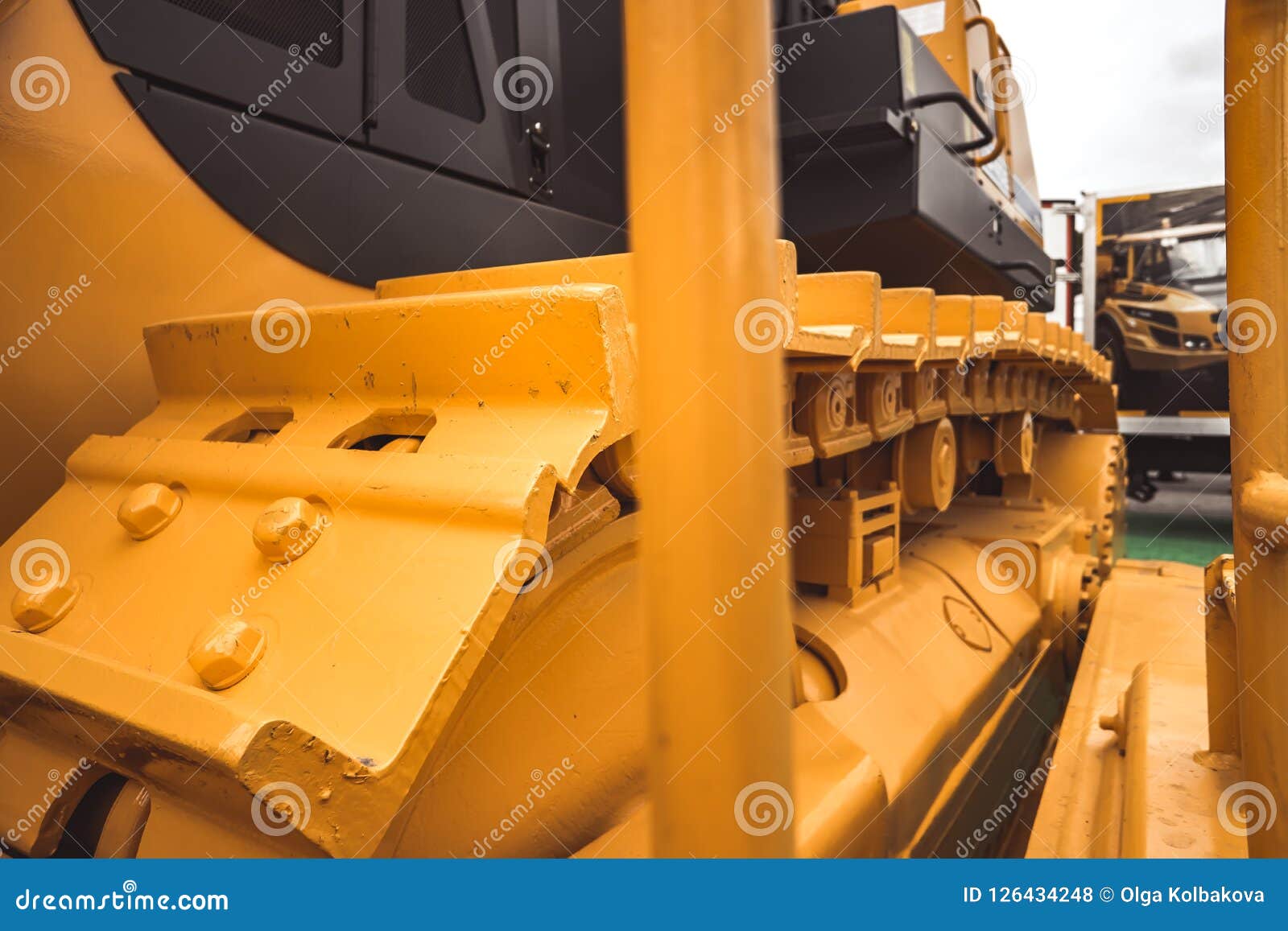 Iron Bulldozer Bridge Construction Excavation Sand Road Industrial Work ...