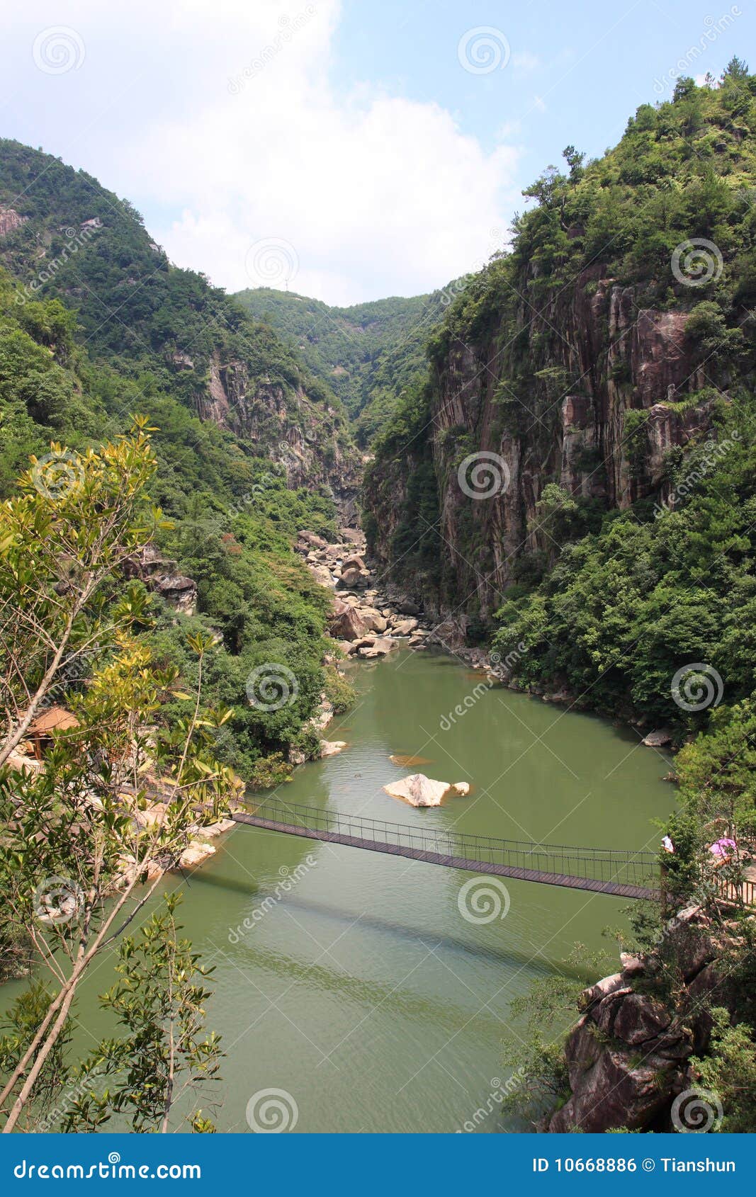 Iron Chain Bridge in Ravine Stock Photo - Image of travel, creek: 10668886